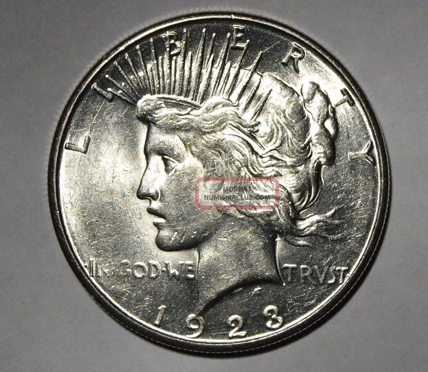 1923 S Us Silver Peace Dollar Bu 