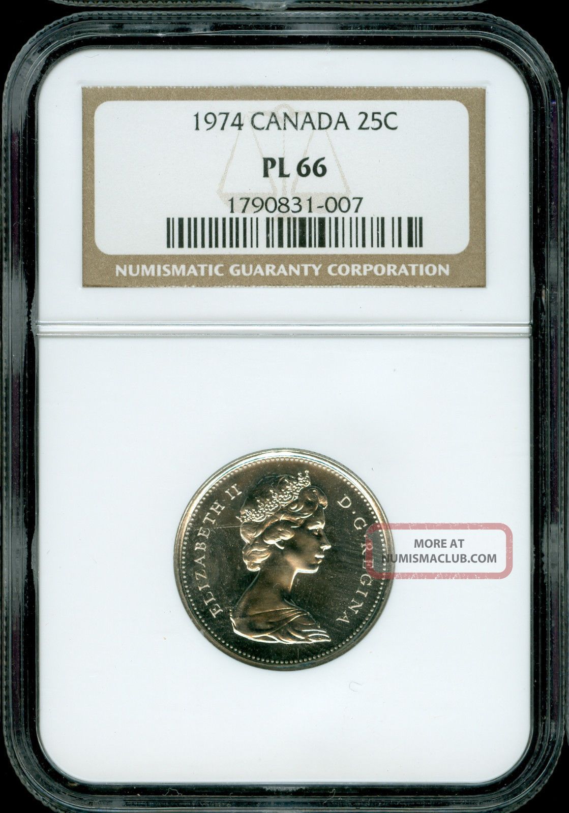 1974 Canada 25 Cents Ngc Pl - 66.