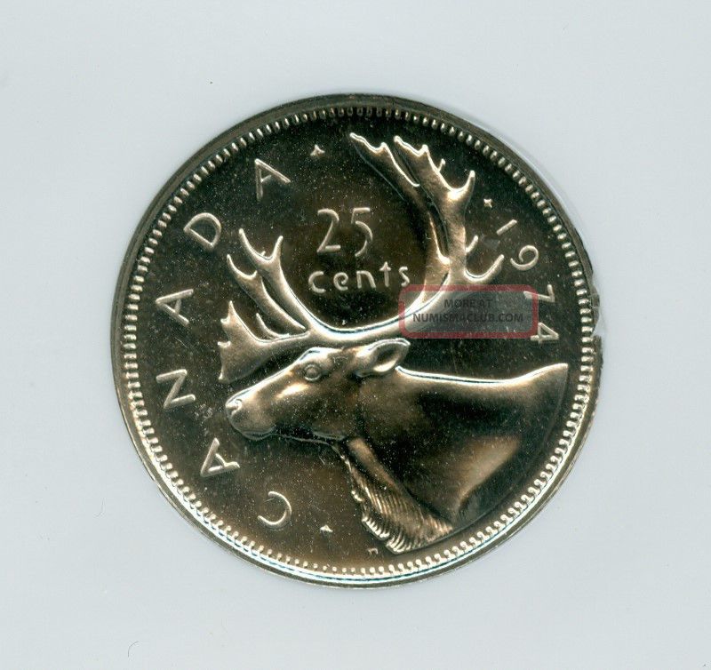 1974 Canada 25 Cents Ngc Pl - 66.