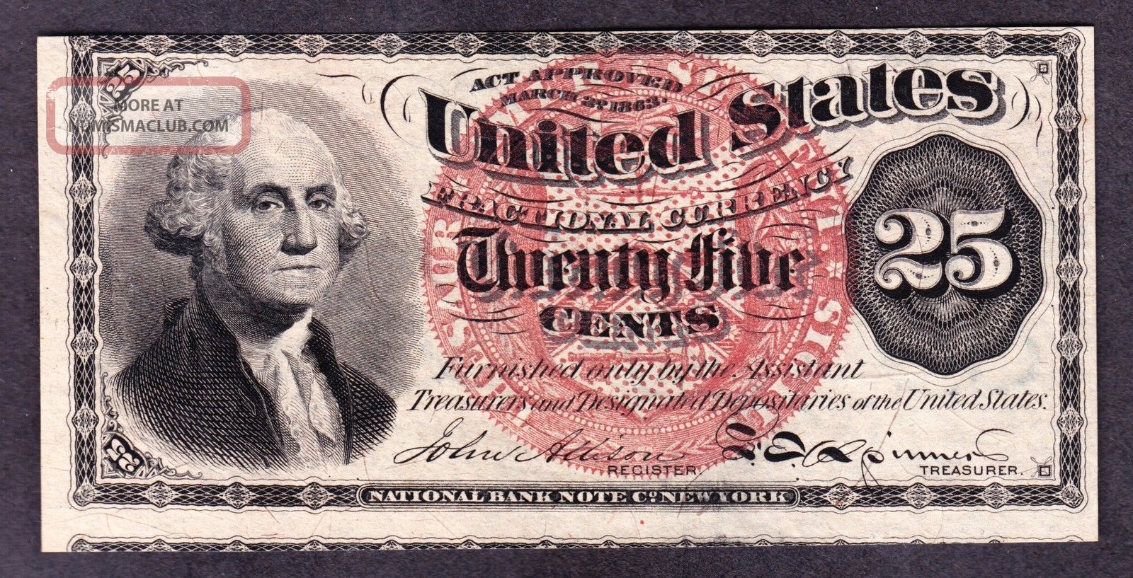 Us 25c Fractional Currency Note Fr1301 Cu Miscut Error us-25c-fractional-currency-note-fr1301-cu-miscut-error