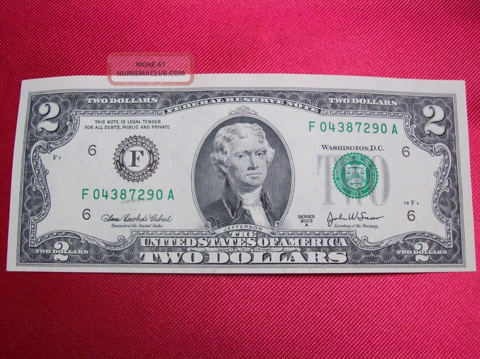 2003a 2 Dollar Bill Uncirculated 2003a 2 Dollar Bill Uncirculated