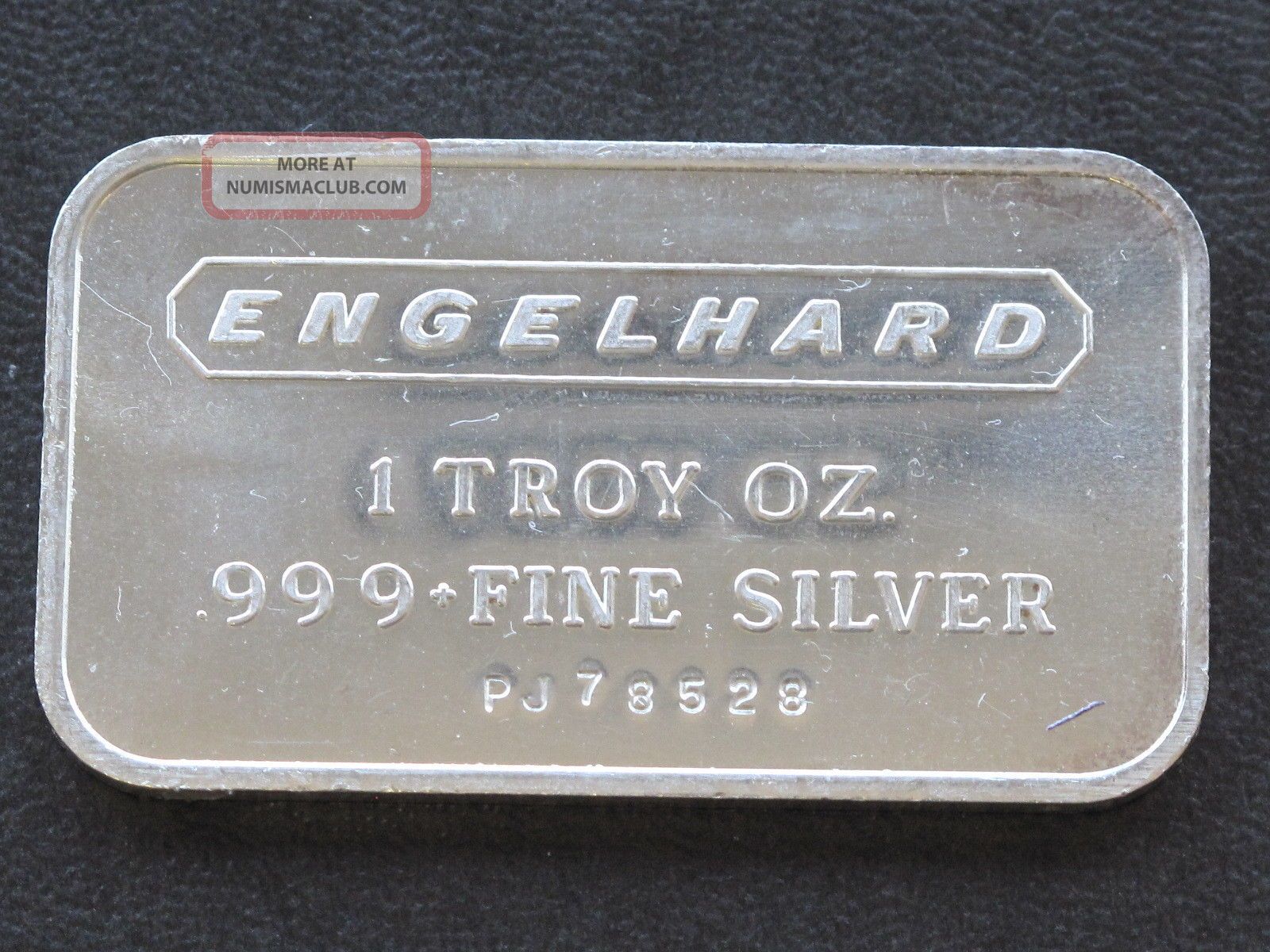 Engelhard Silver Art Bar Serial Pj 78528 1 Troy Ounce C3422