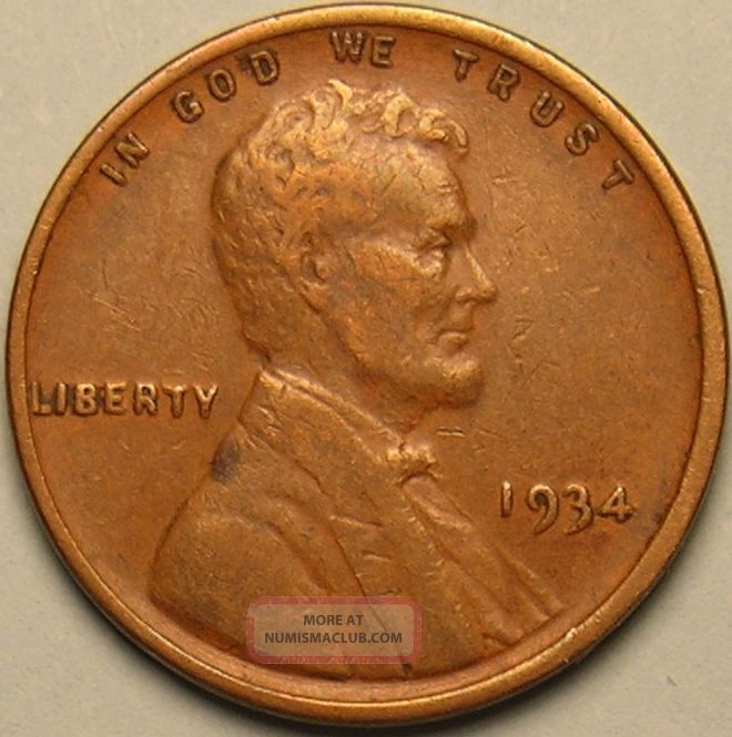 1934 P Lincoln Wheat Penny Ac 391 1934 P Lincoln Wheat Penny Ac 391
