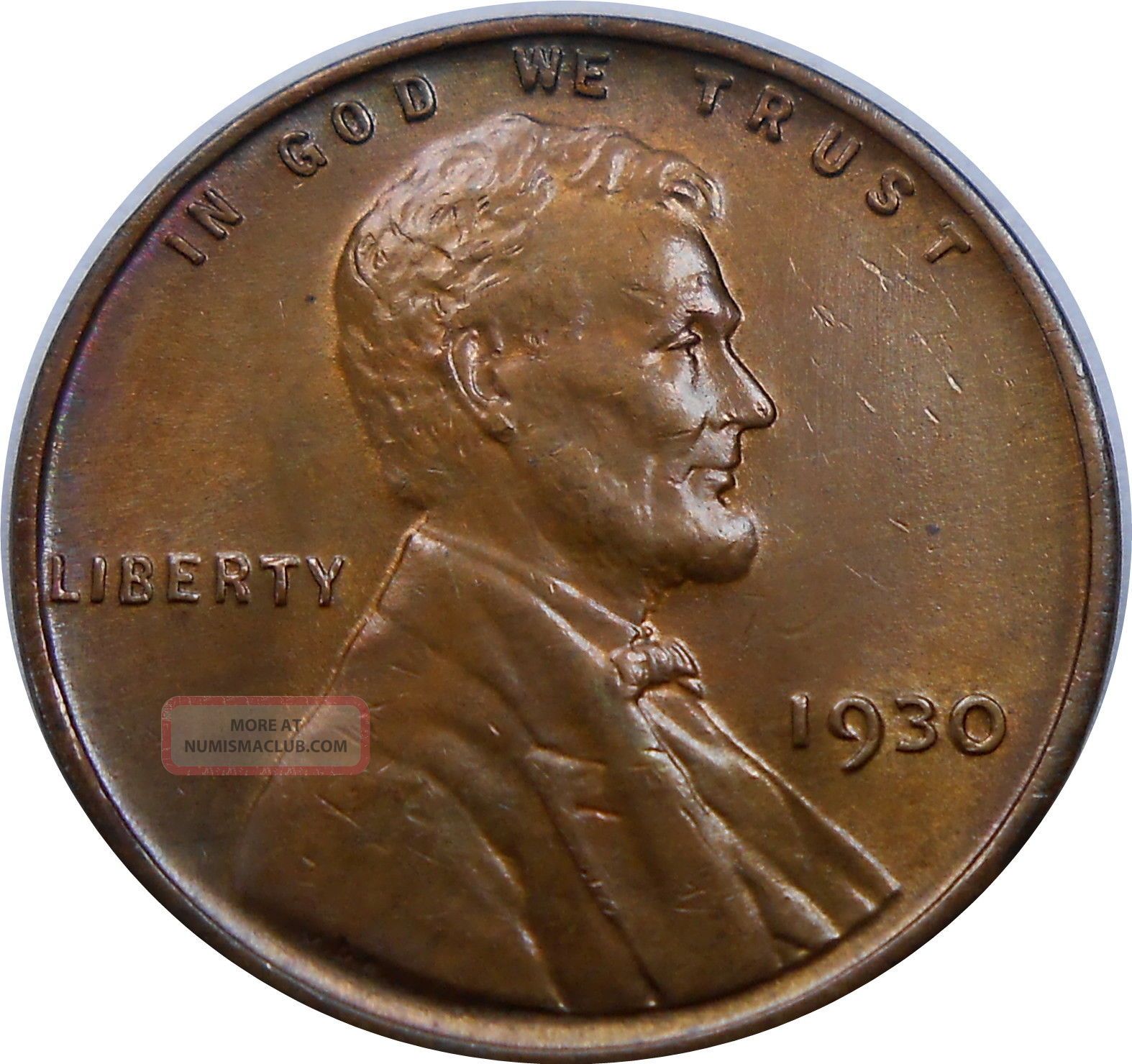 1930 Lincoln Cent Red And Brown 1930 Lincoln Cent Red And Brown