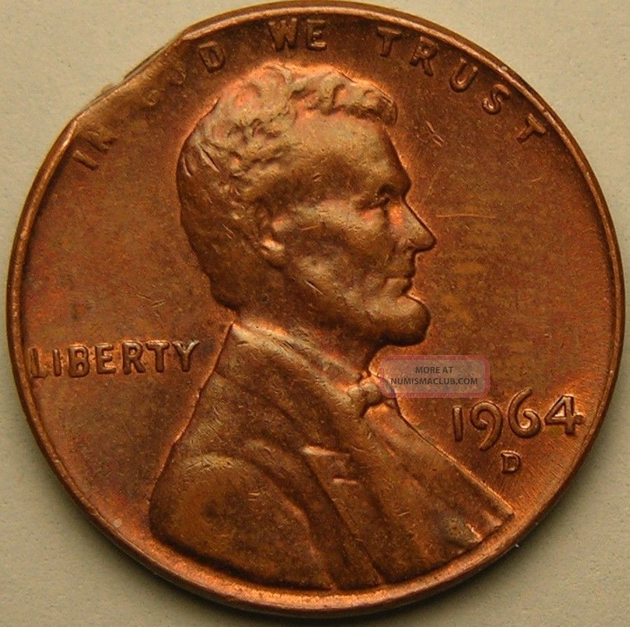 1964 D Lincoln Memorial Penny clipped Planchet Error Coin Ae 474 1964 D Lincoln Memorial Penny clipped Planchet Error Coin Ae 474