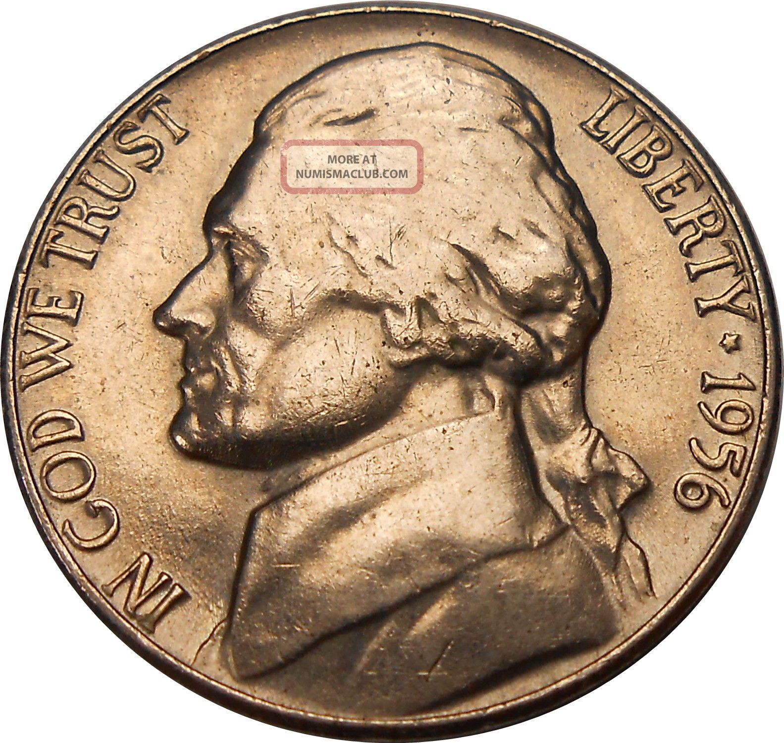 5 Cents 1956 Jefferson Nickel State 5 Cents 1956 Jefferson Nickel State