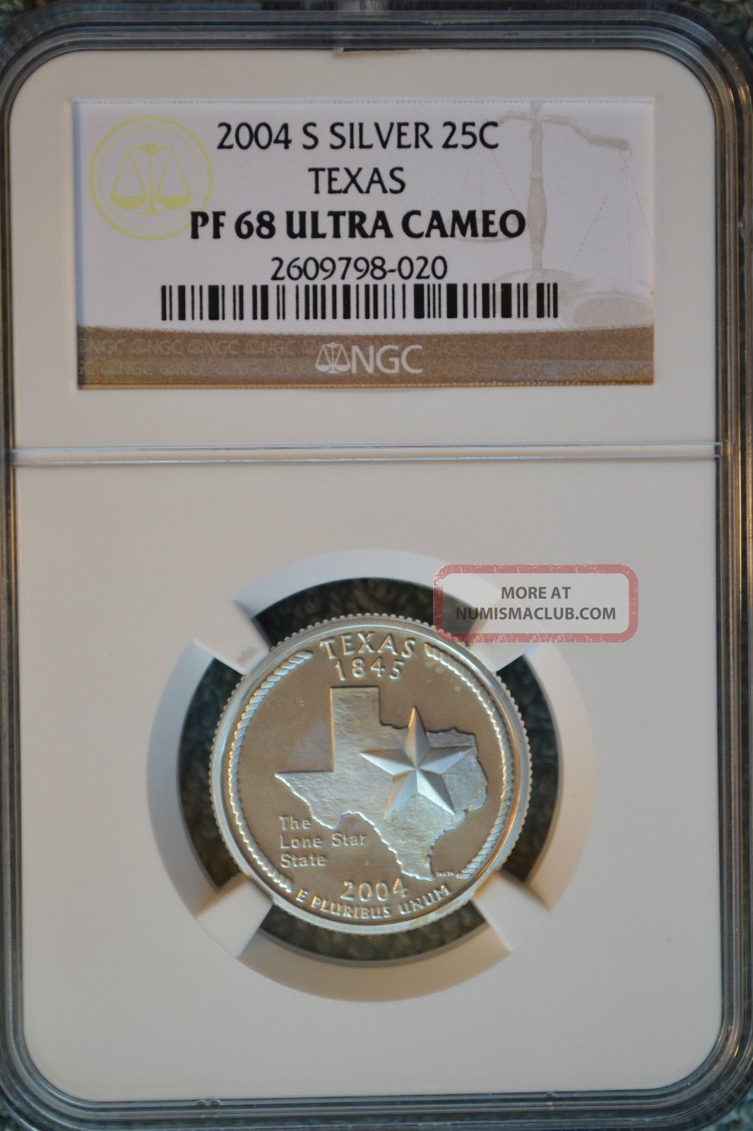 2004 S Silver Texas State Quarter 25c Ngc Pf68 Ultra Cameo