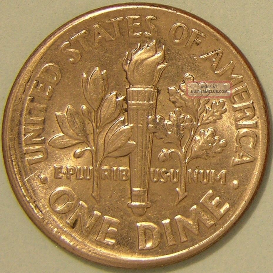 1996 D Roosevelt Dime Off Center Broadstruck Error Coin Aj 545