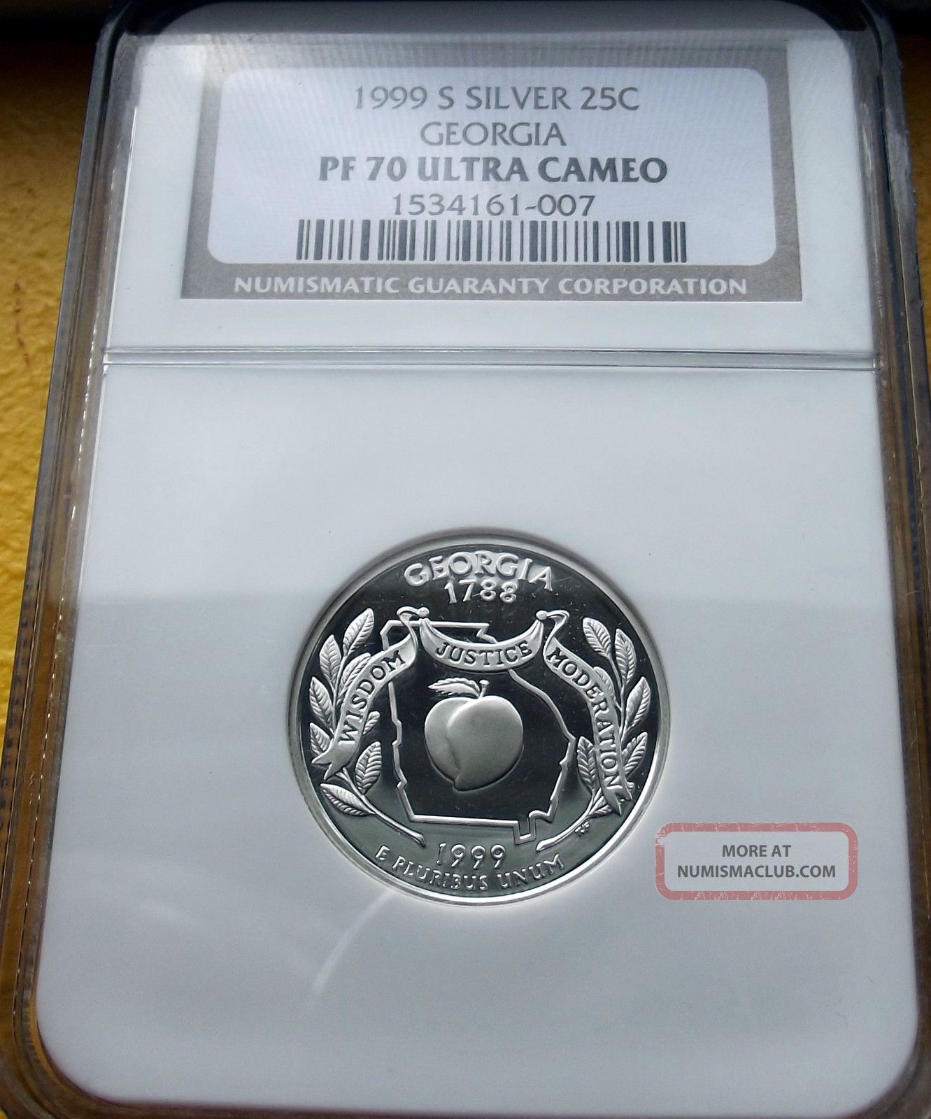 1999 - S Ngc Pf70 Ultra Cameo Silver Georgia State Quarter. 25c 1999 - S Ngc Pf70 Ultra Cameo Silver Georgia State Quarter. 25c