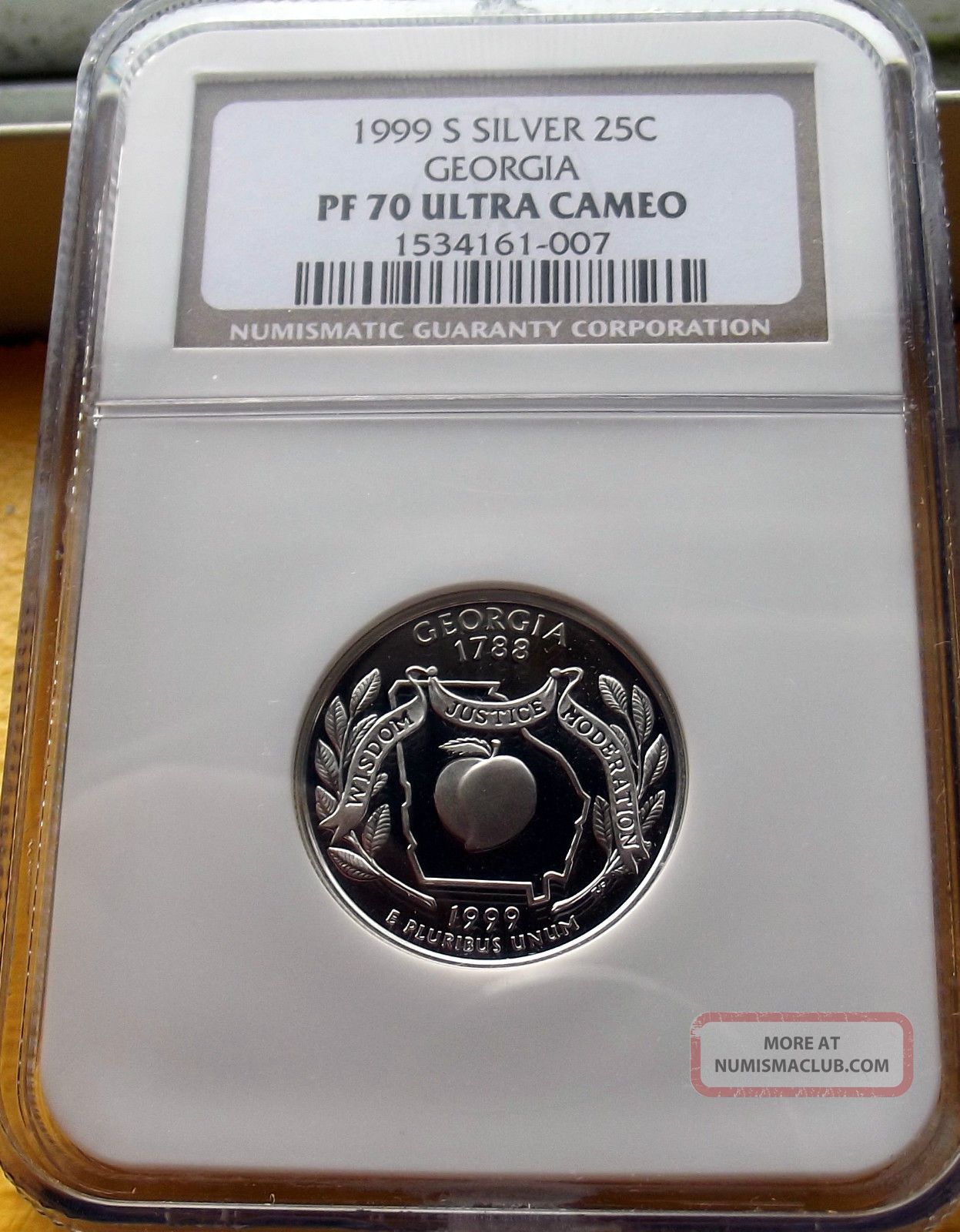 1999 - S Ngc Pf70 Ultra Cameo Silver Georgia State Quarter. 25c 1999 - S Ngc Pf70 Ultra Cameo Silver Georgia State Quarter. 25c