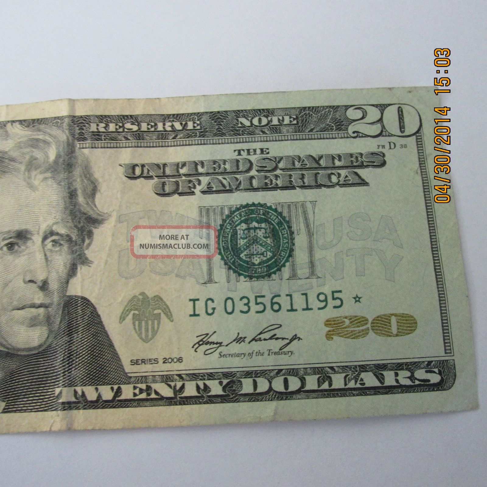 2006 Twenty Dollar Bill Star Note Us 20 00 2006-twenty-dollar-bill-star-note-us-20-00