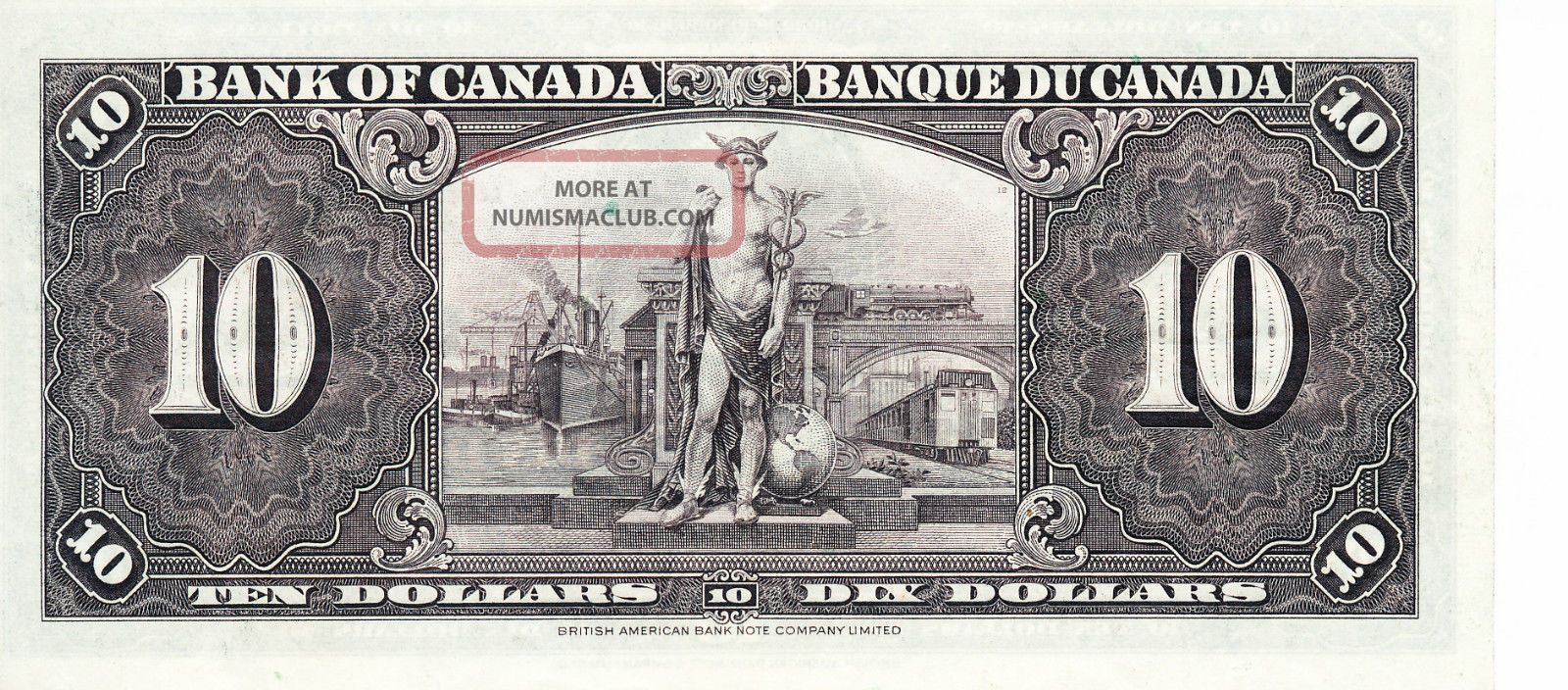 1937 Canadian Paper Money 10 Dollar Bill Almost Uncirculated Valued 1937-canadian-paper-money-10-dollar-bill-almost-uncirculated-valued