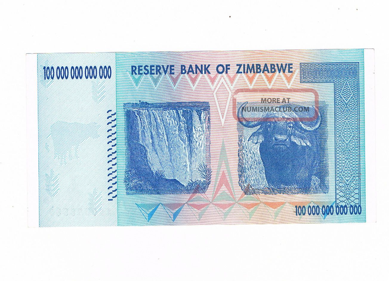 Zimbabwe P91 100 Trillion Dollars 2008 Highest Denomination Au/unc Zimbabwe P91 100 Trillion Dollars 2008 Highest Denomination Au/unc
