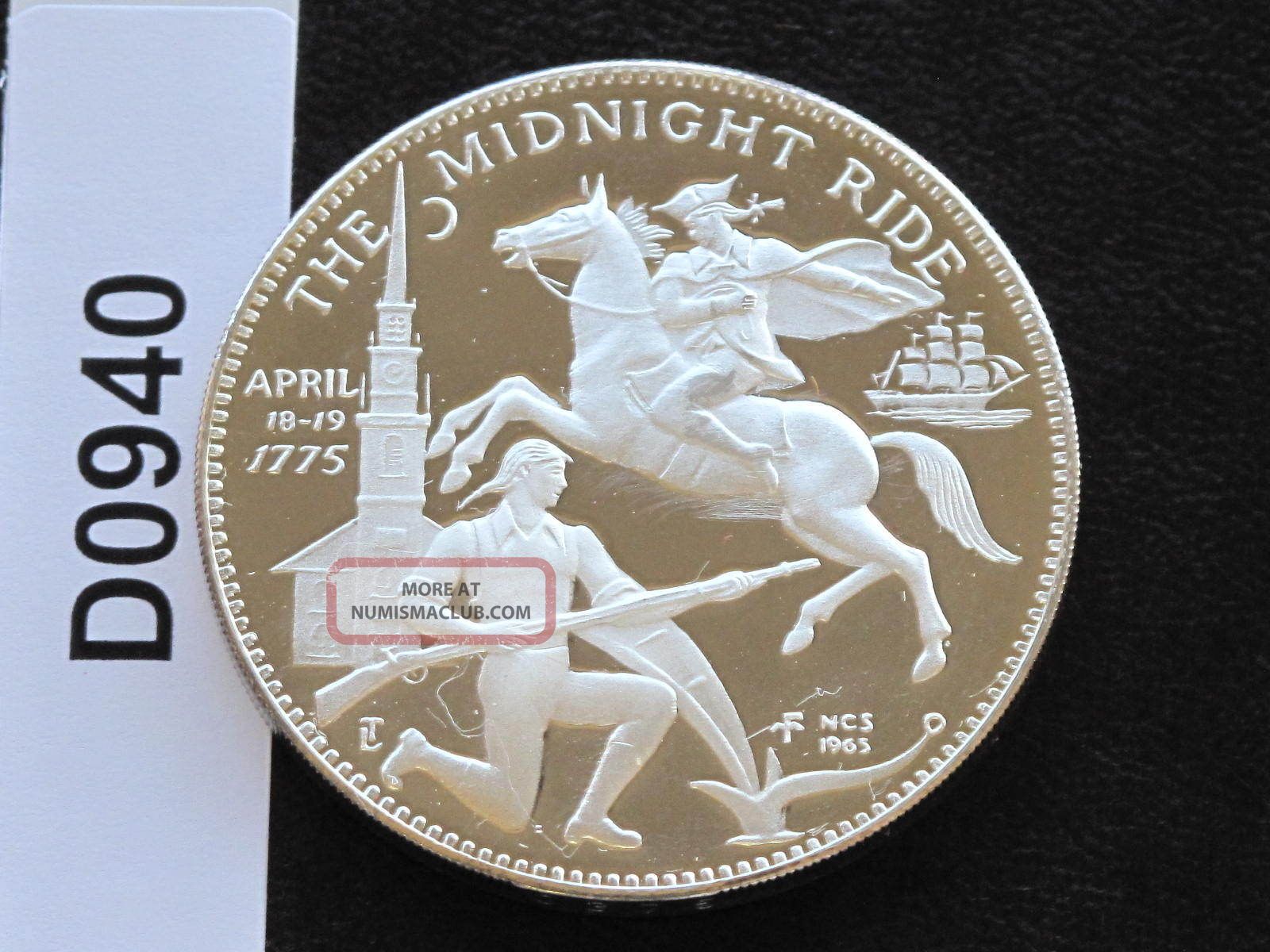 Paul Revere Sterling Silver Coin Medal Franklin D0940 Paul Revere Sterling Silver Coin Medal Franklin D0940