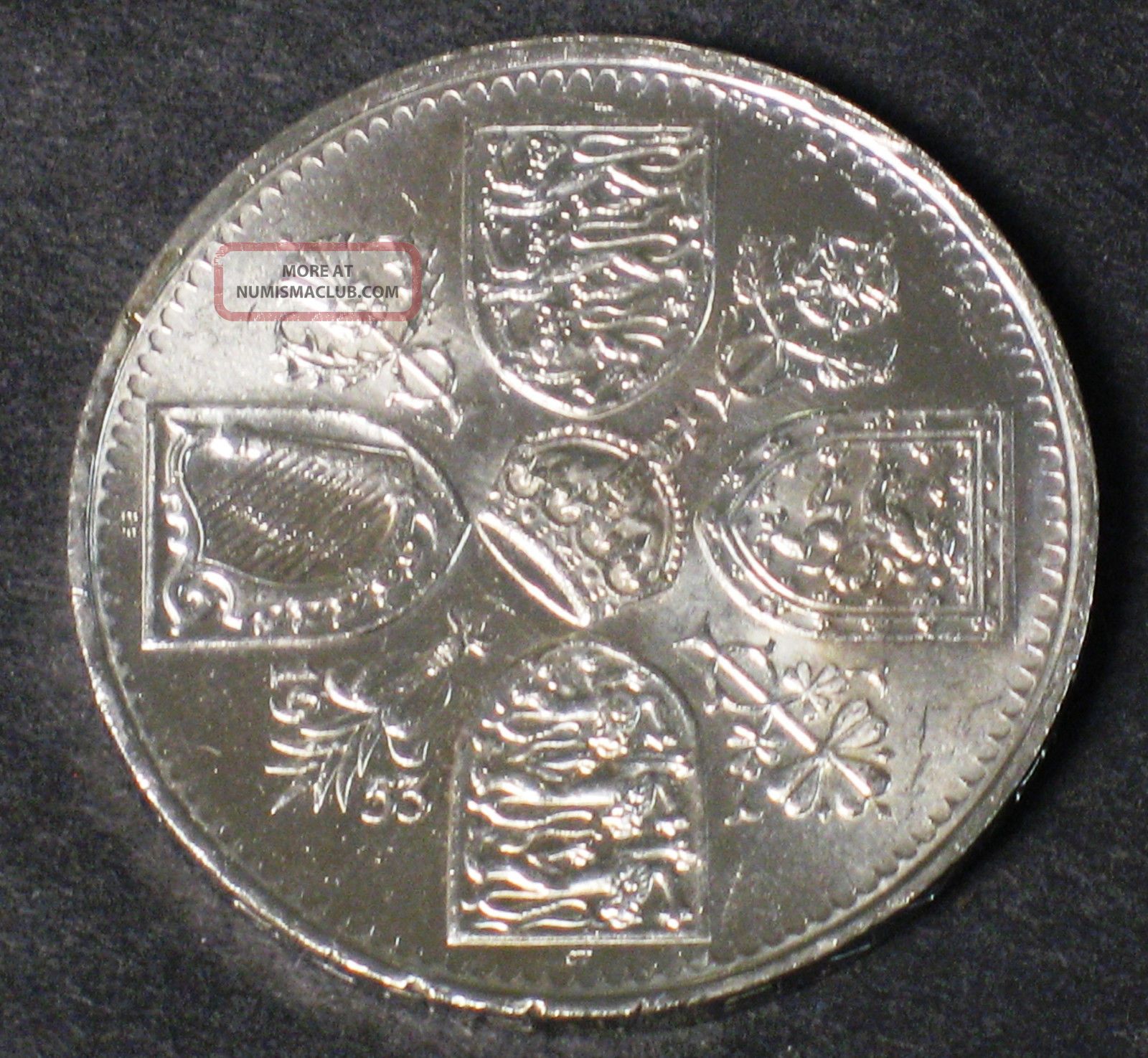 1953 Five Shilling Coronation Of Queen Elizabeth Ii Coin From The ... 1953 Five Shilling Coronation Of Queen Elizabeth Ii Coin From The ...