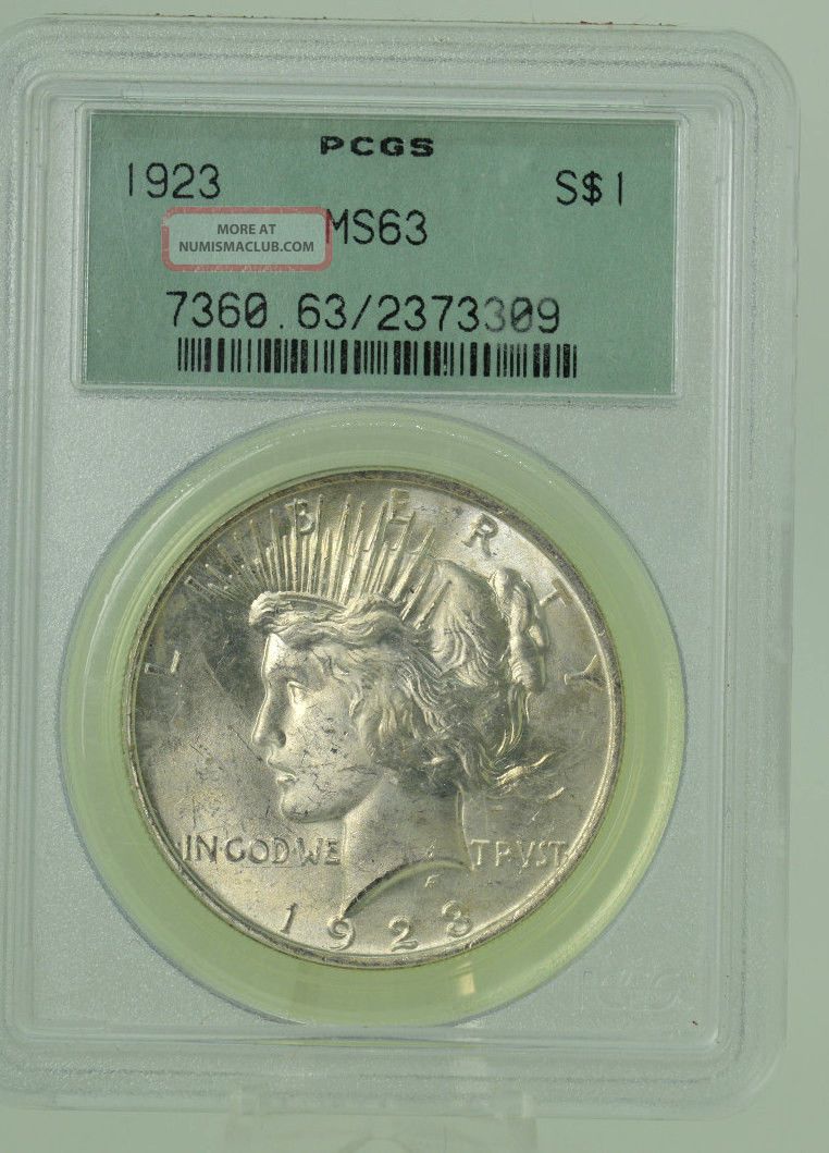 1923 1 Pcgs Ms63 Peace Silver Dollar 977