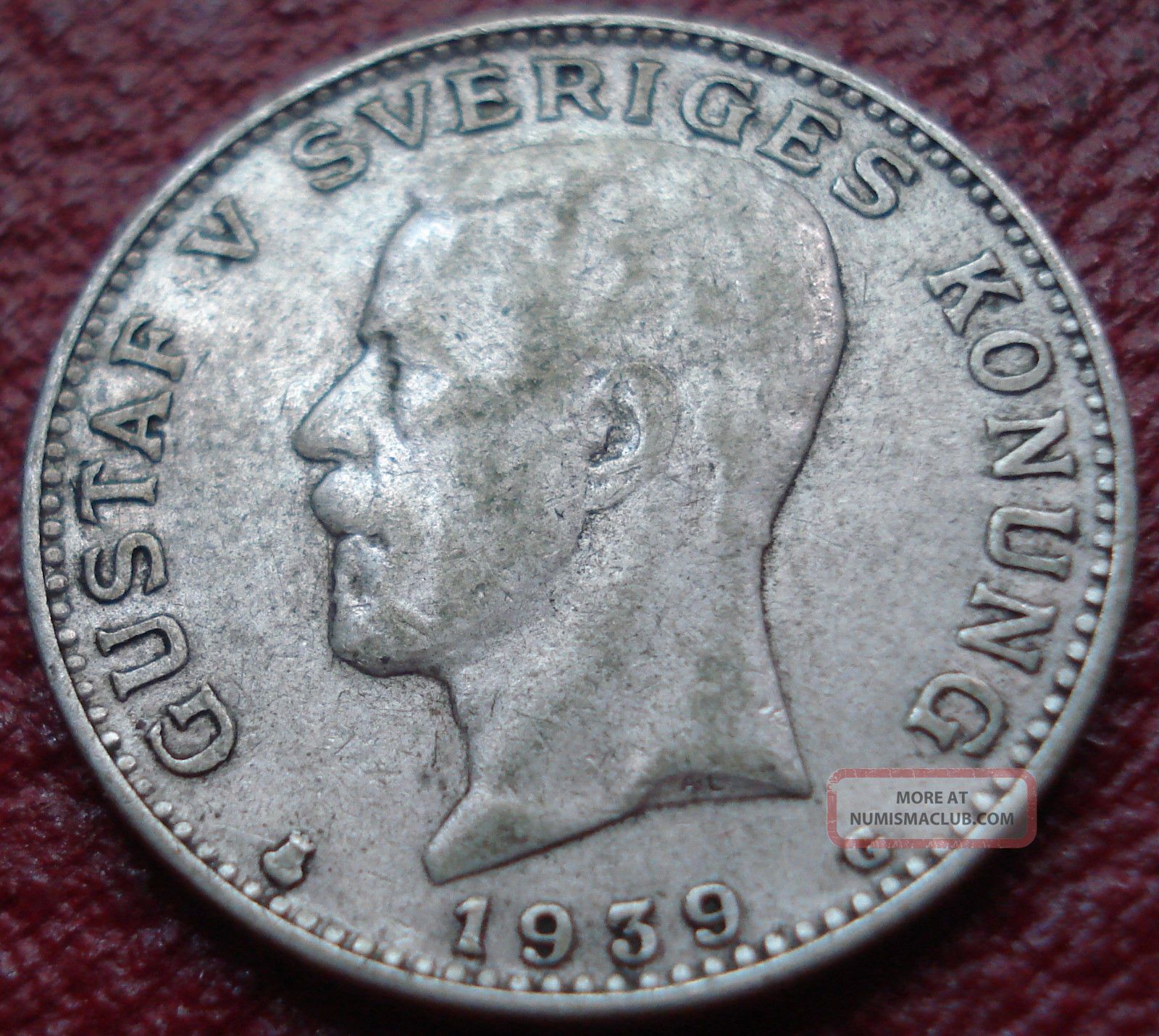 1939 G Sweden 1 Krona In Fine Vf