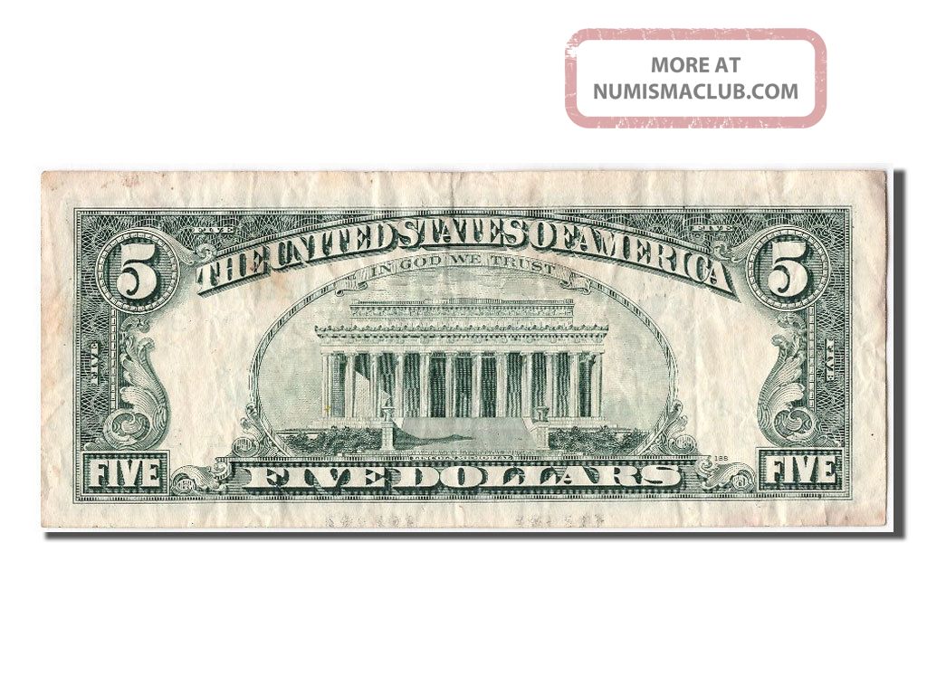 [ 303862] United States, 5 Dollars Federal Reserve Note Type Lincoln ...