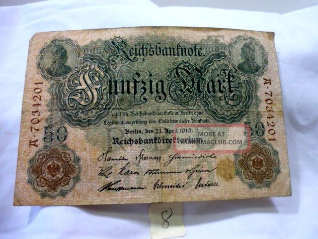 German 50 Mark Reichbanknote A 7034201 1910 German Paper Money german-50-mark-reichbanknote-a-7034201-1910-german-paper-money