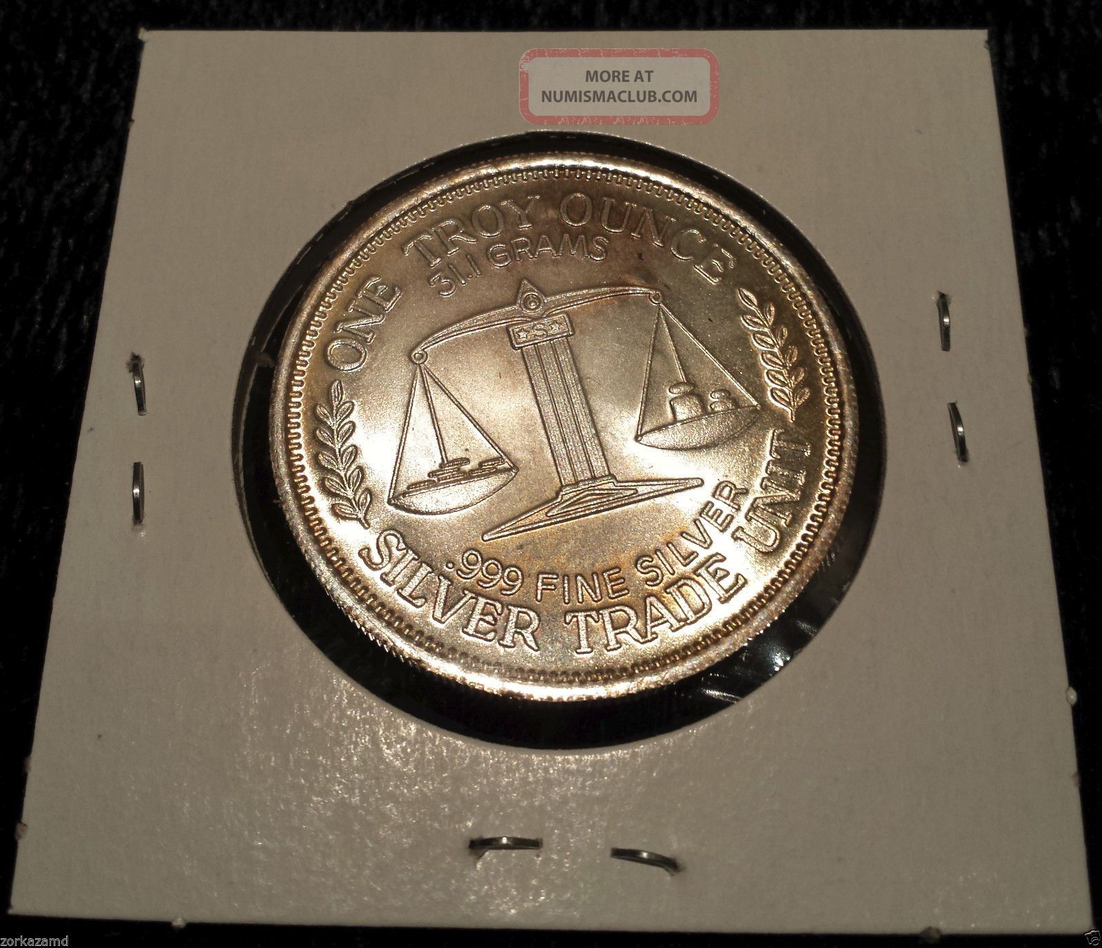 1985 Morgan 1 Troy Oz. 999 Fine Silver Trade Unit Wtu27 1985 Morgan 1 Troy Oz. 999 Fine Silver Trade Unit Wtu27