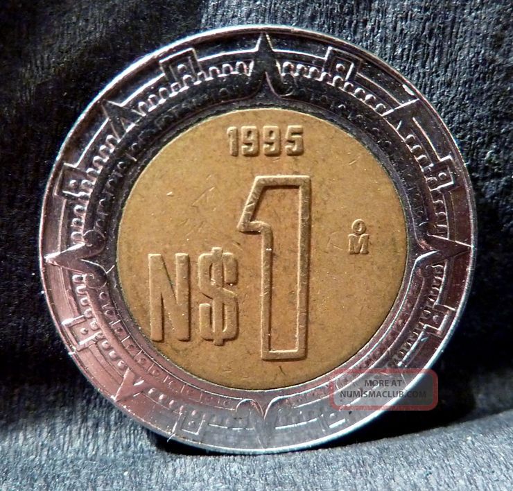 Mexico 1 Nuevo Peso 1995 Mo Bi Metallic Km 550 mexico-1-nuevo-peso-1995-mo-bi-metallic-km-550