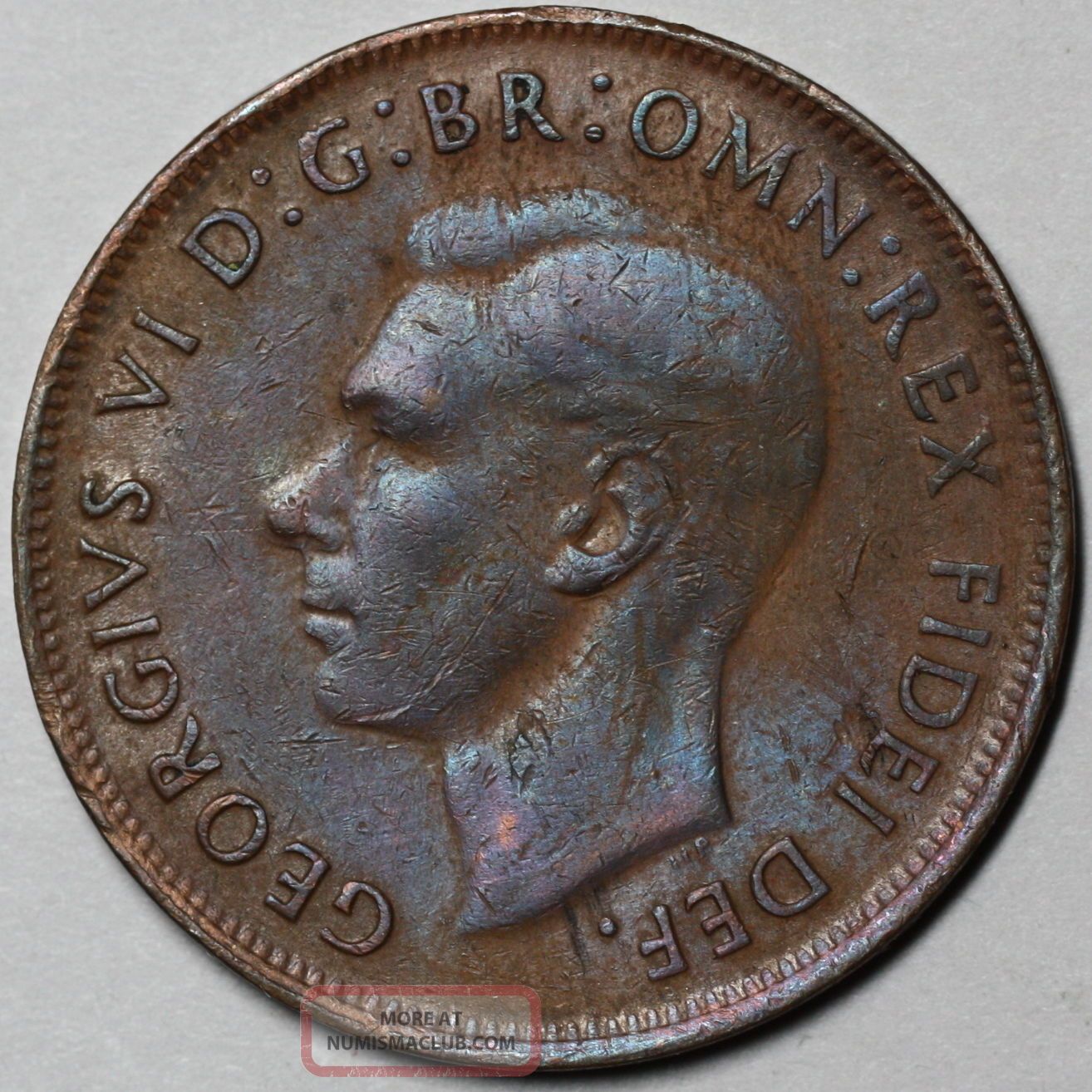 1952 Full Double Date Australia Penny George Vi Error Coin 1952 Full Double Date Australia Penny George Vi Error Coin