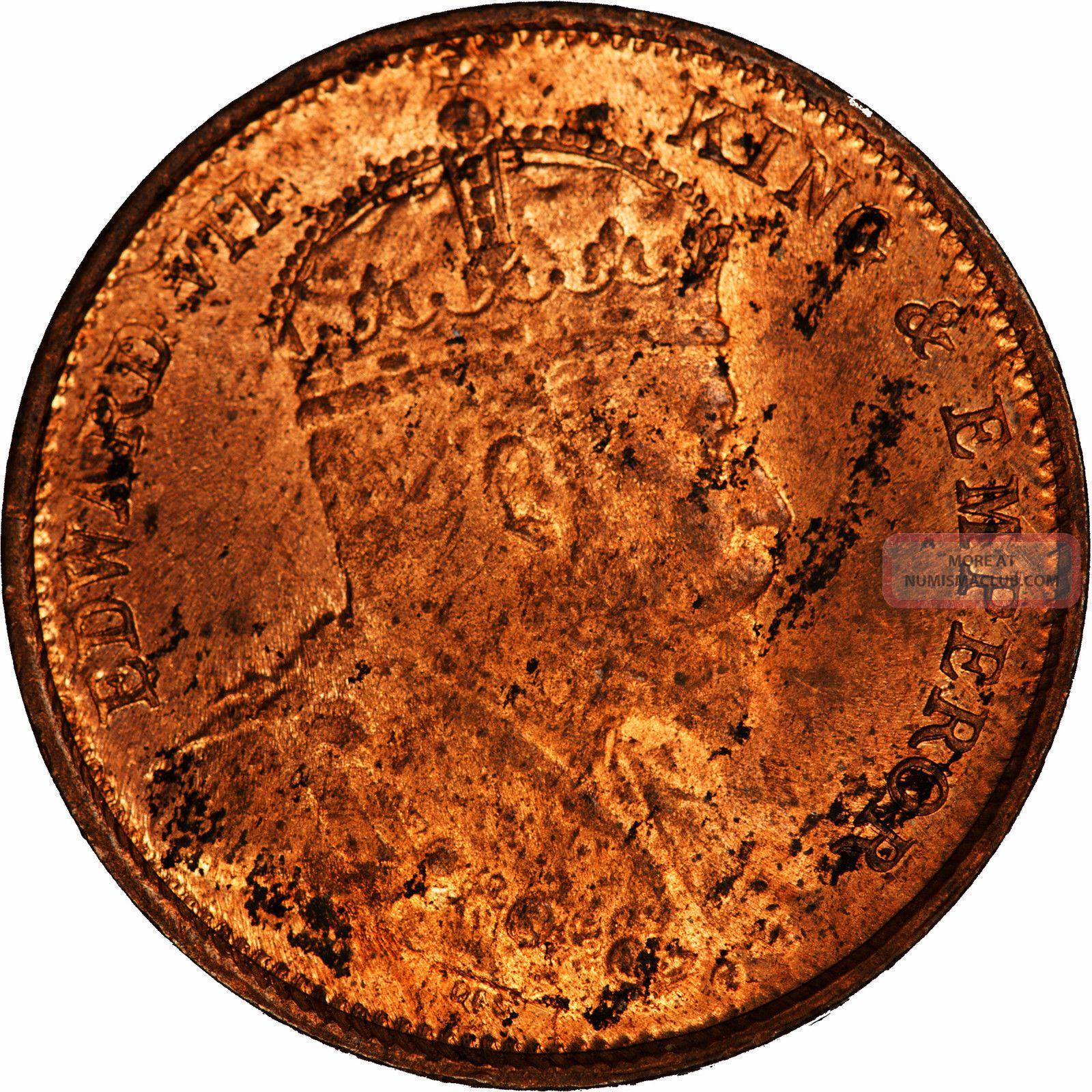 Ceylon 1906 1 2 Cent R B Unc