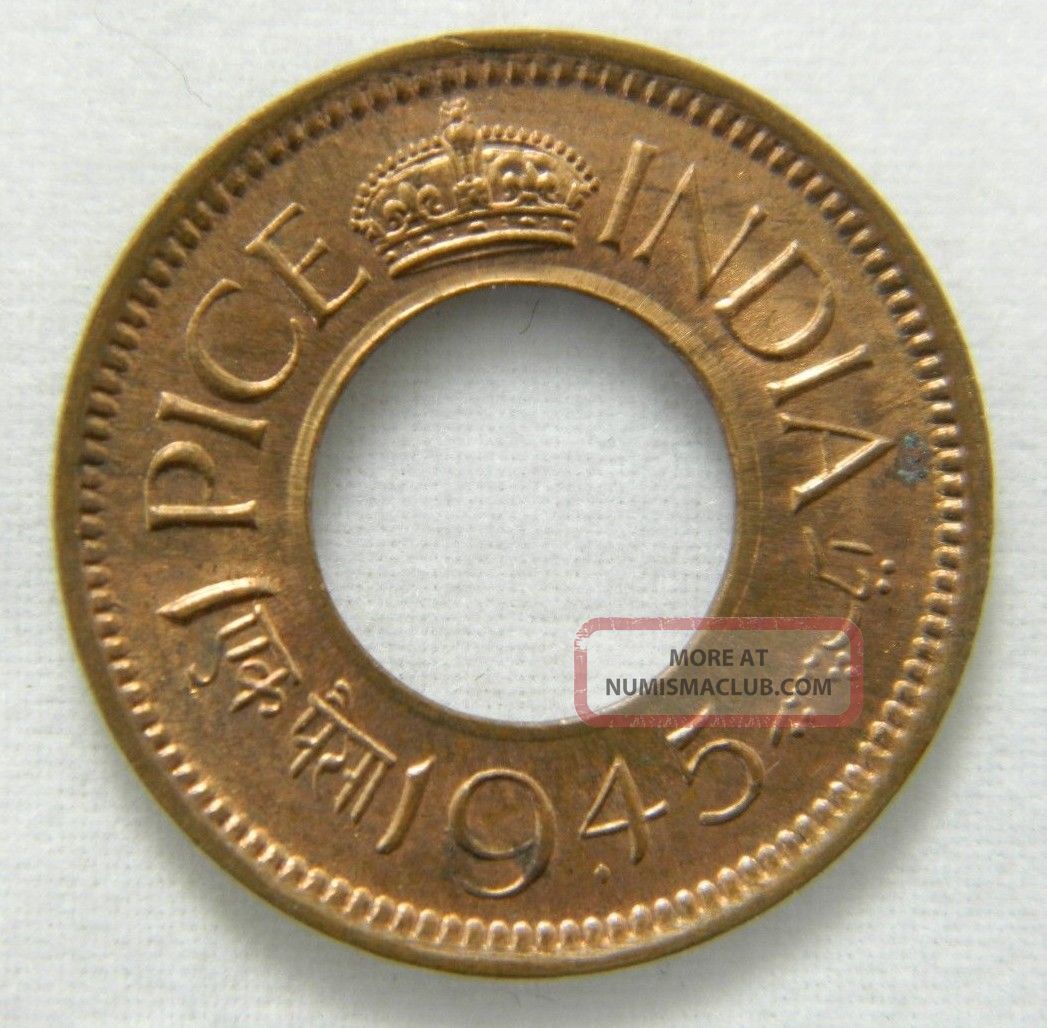 1945 B One 1 Pice Nickel Coin British India Unc bi Op10 1945 B One 1 Pice Nickel Coin British India Unc bi Op10