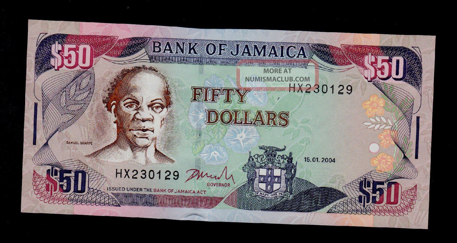 Jamaica 50 Dollars 2004 Hx Pick 79e Unc jamaica-50-dollars-2004-hx-pick-79e-unc