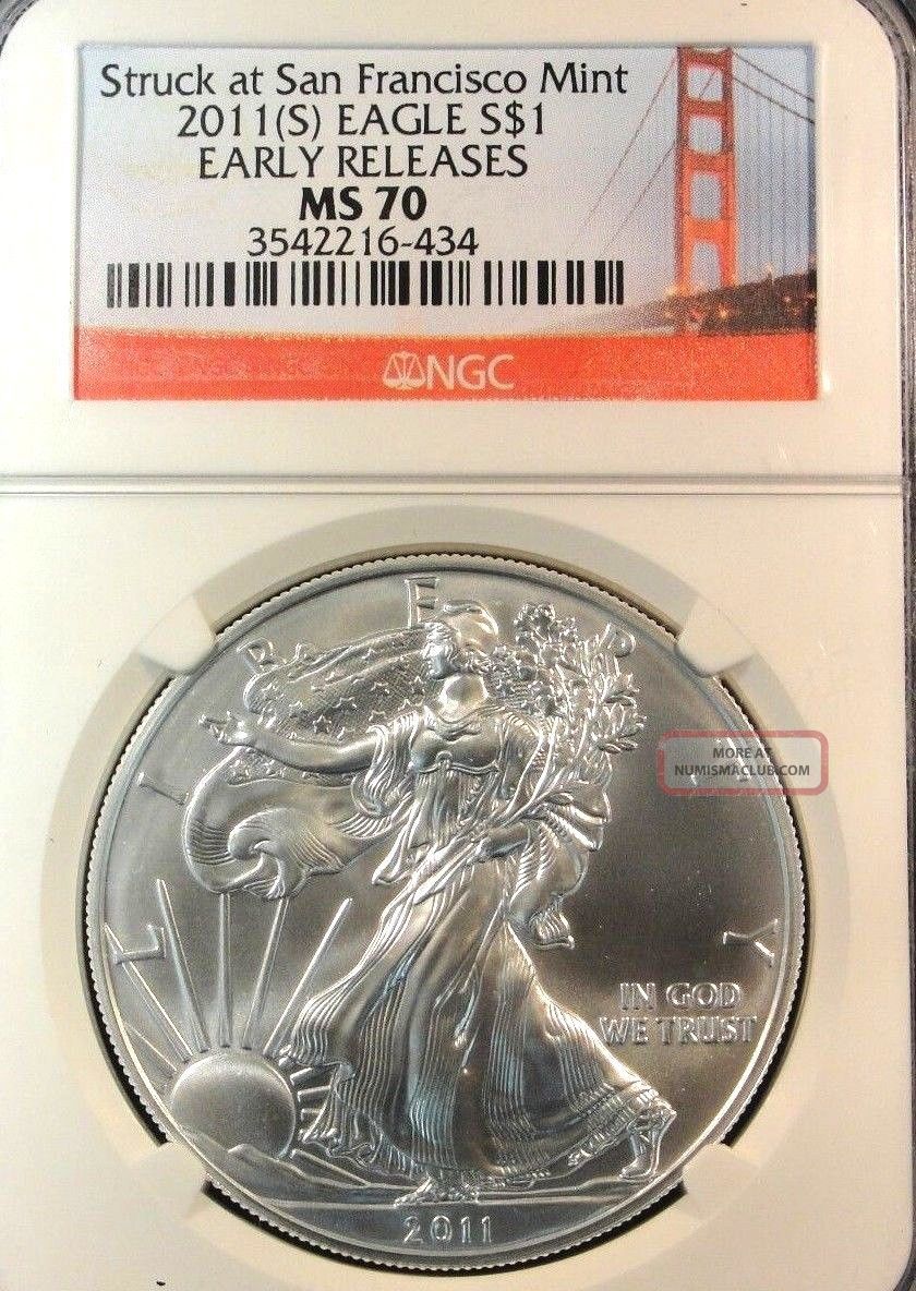 2011 (s) Silver Eagle Ngc Ms 70 Early Releases 2011 (s) Silver Eagle Ngc Ms 70 Early Releases