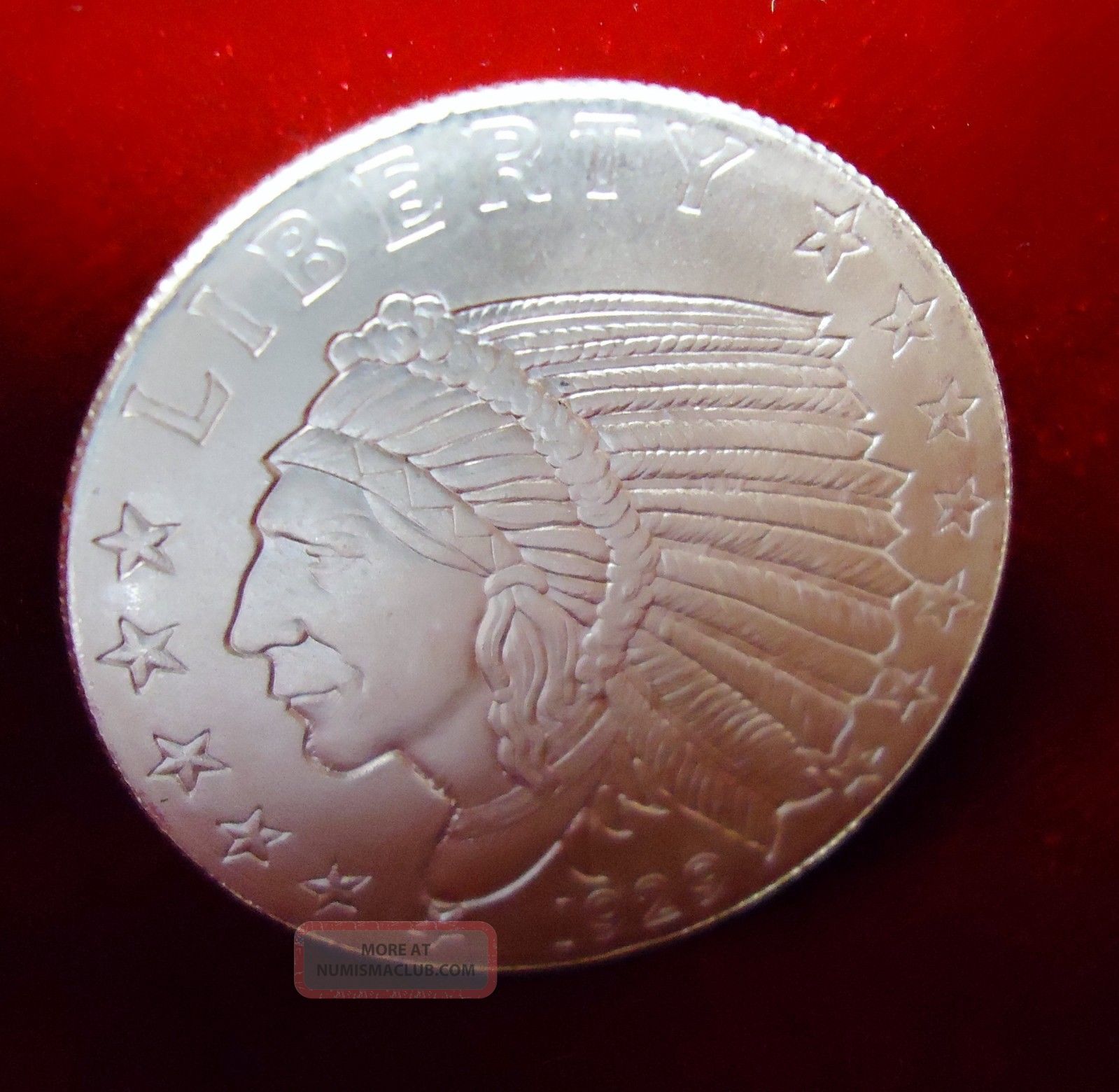 Incuse Indian Head Coin 1 2 Troy Oz 999 Silver 1929 5 Gold Piece Design
