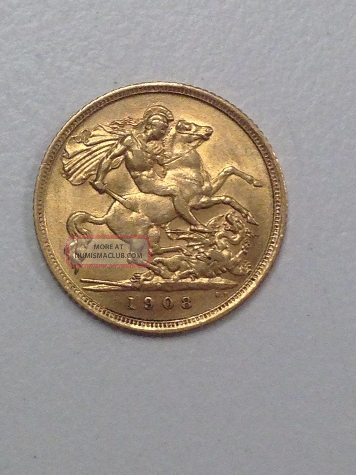 1908 Sydney Gold Half Sovereign Coin