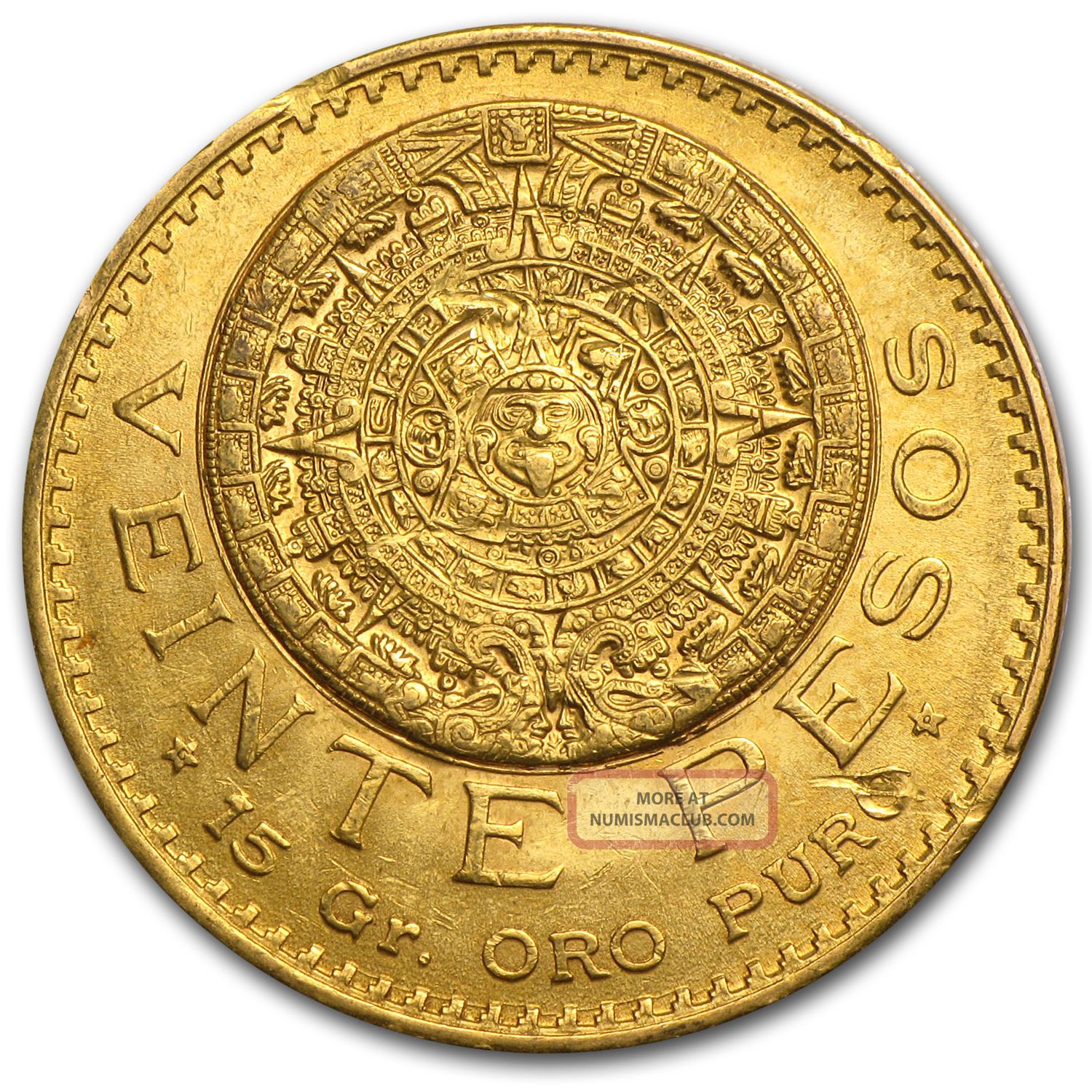 1919 Mexican Gold 20 Pesos Coin Extra Fine Sku 83575