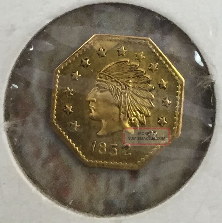 1852 California Gold Coin Half Dollar Fractional Token - Octagonal 1852 California Gold Coin Half Dollar Fractional Token - Octagonal