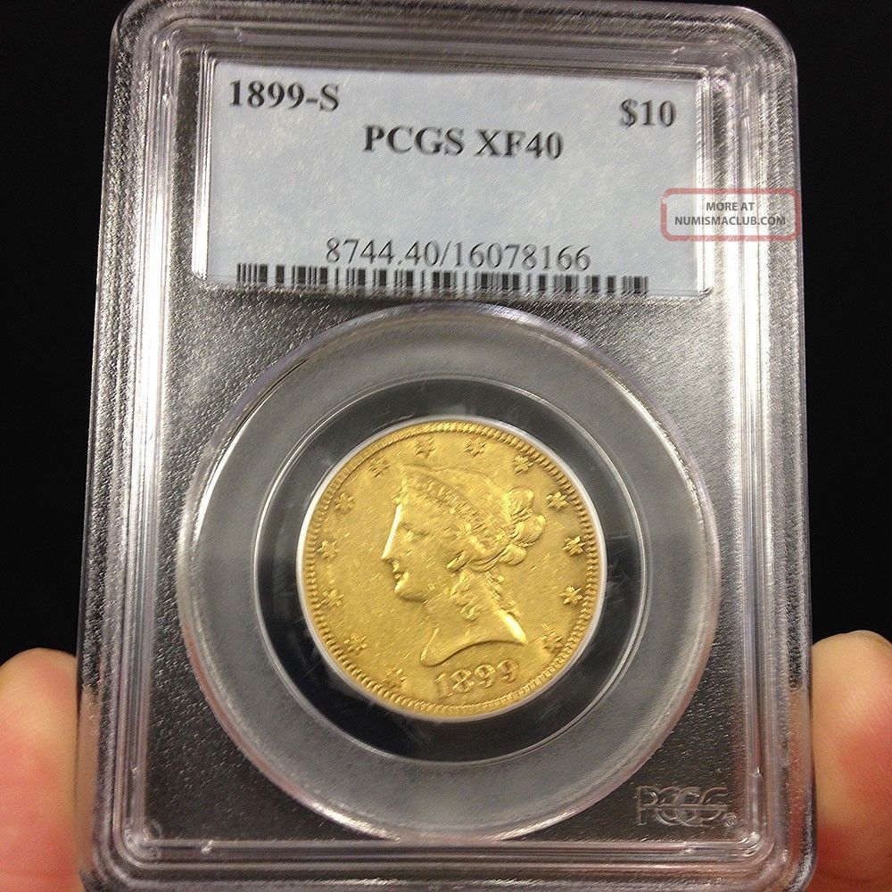 1899 S Liberty Head Ten Dollar Gold Coin Graded Certified Pcgs Xf40 1899-s-liberty-head-ten-dollar-gold-coin-graded-certified-pcgs-xf40