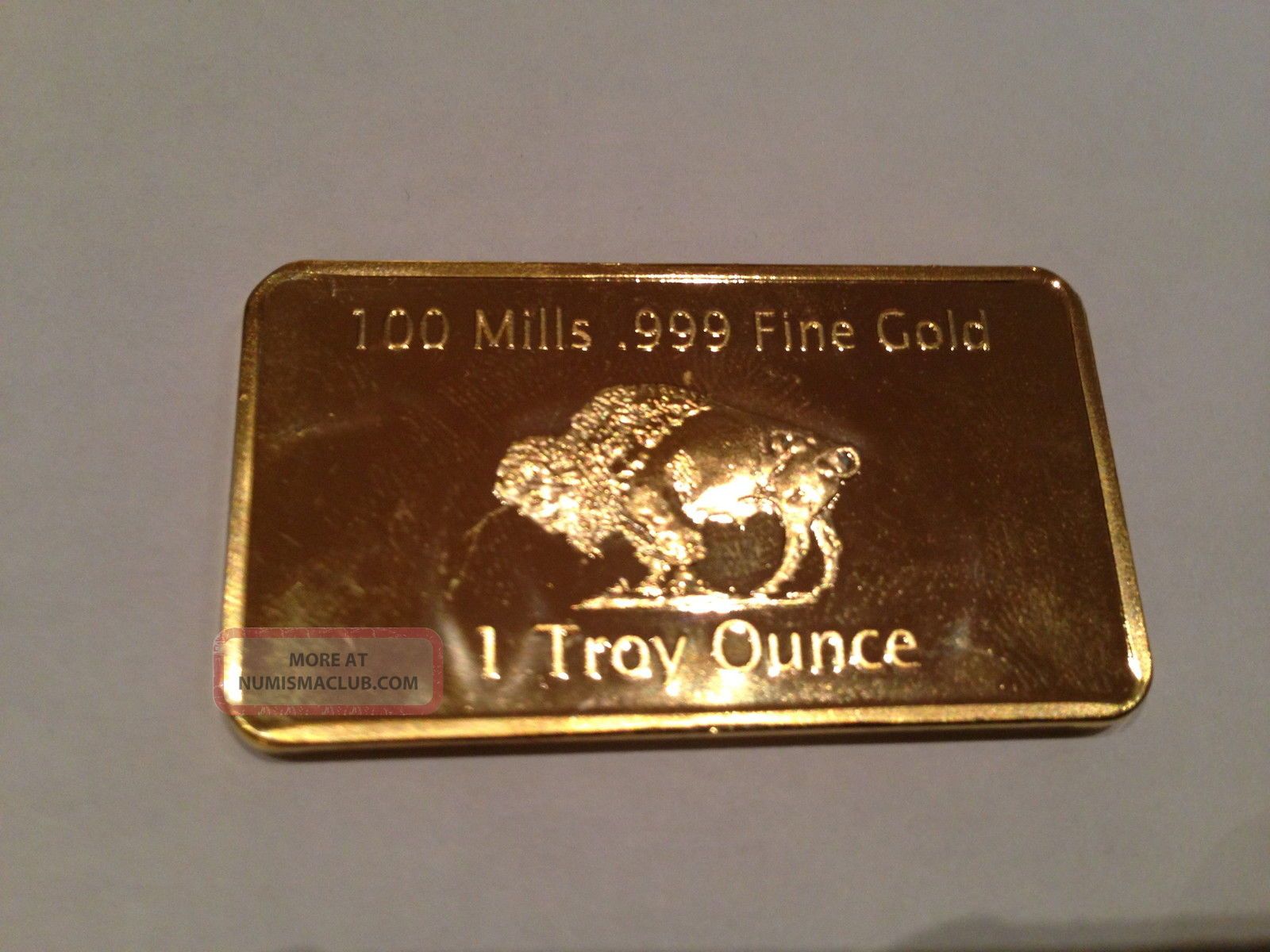 Gold Plated Bar 1 Ounce American Buffalo 100 Mills 999 24k 1 Oz Gold Plated Bar 1 Ounce American Buffalo 100 Mills 999 24k 1 Oz