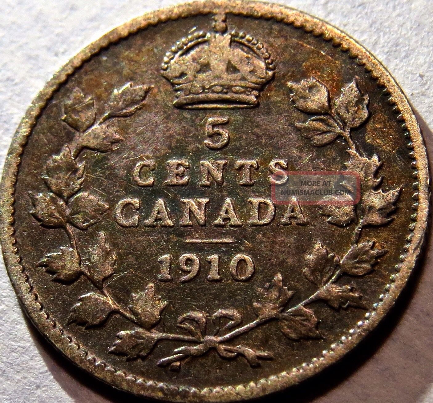 1910 Canada 5 Cents 1910 Canada 5 Cents