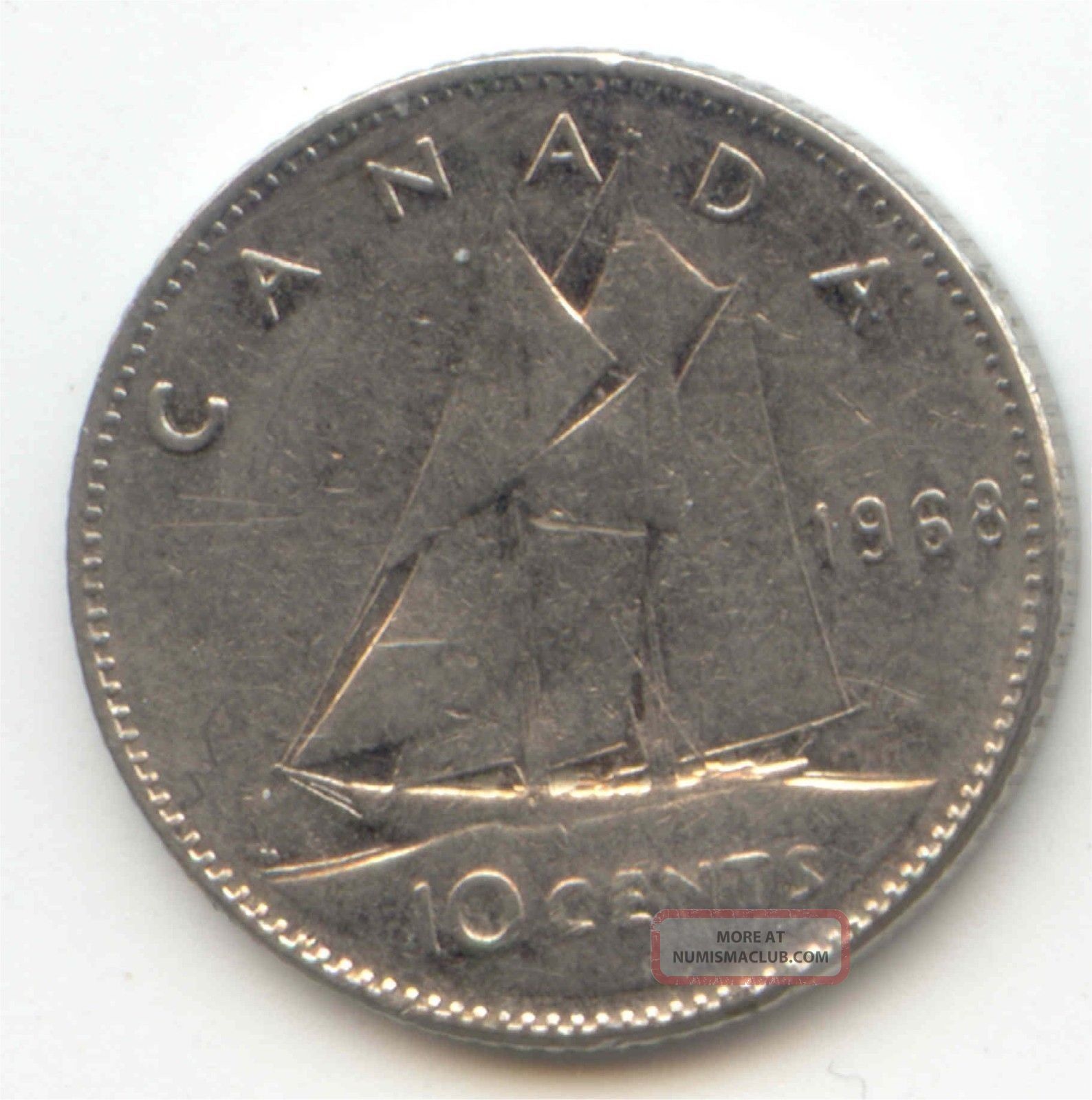1968 Canadian Dime Ten Cents Canada 10c Exact Coin Shown 1968 Canadian Dime Ten Cents Canada 10c Exact Coin Shown