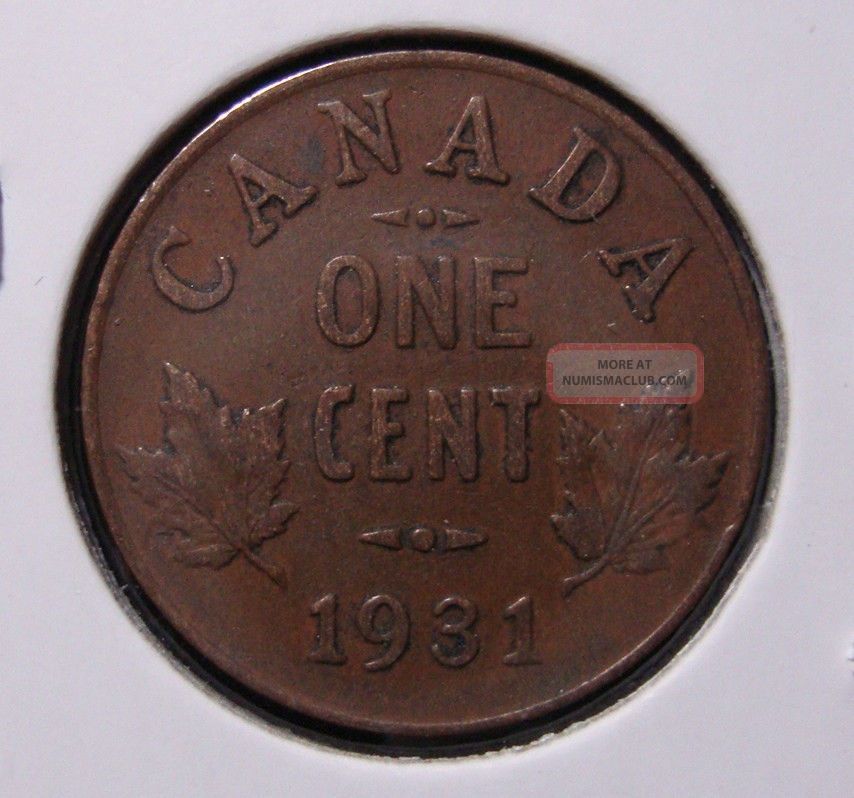 1931 1c Small Cent Canada Cent King George V Canadian Penny 3155 1931 1c Small Cent Canada Cent King George V Canadian Penny 3155