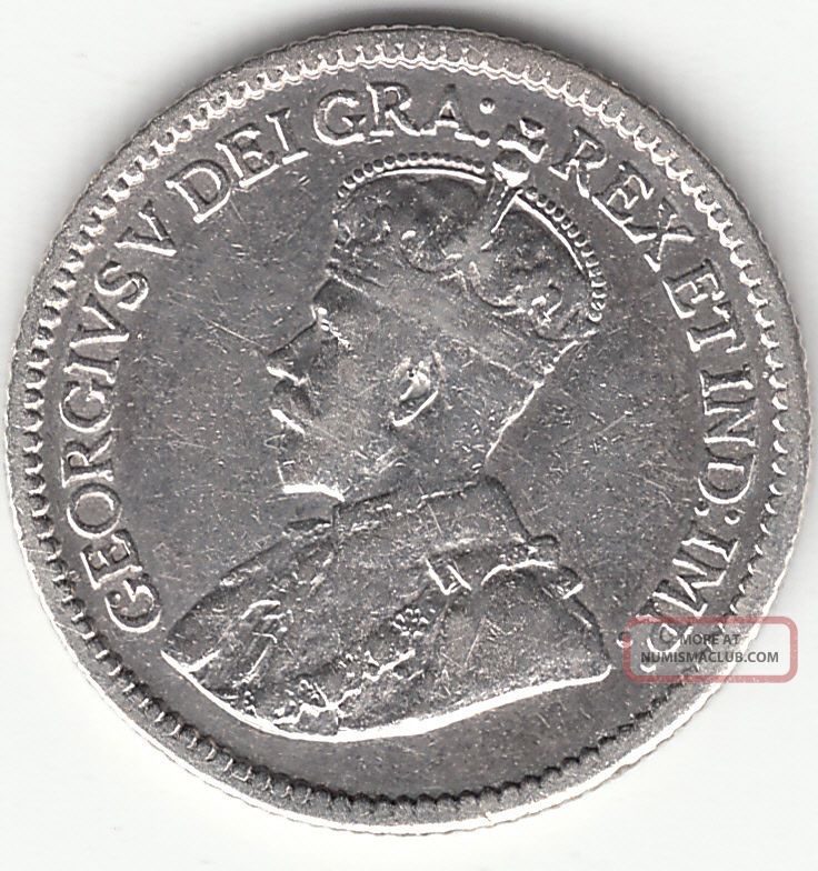 925 Silver 1912 George V 5 Cent Piece F Vf 925-silver-1912-george-v-5-cent-piece-f-vf