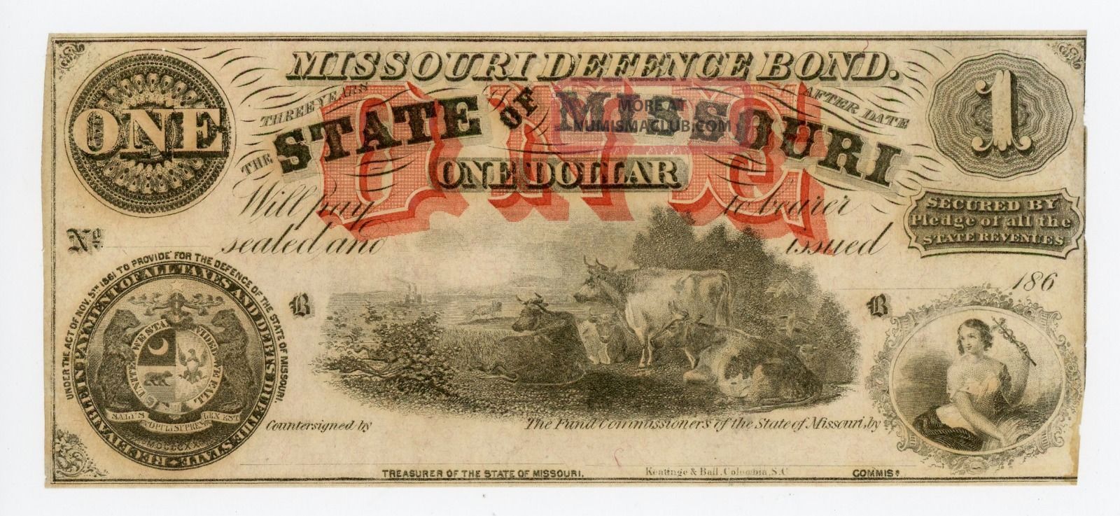 1860 S 1 The State Of Missouri Note Civil War Era 1860 S 1 The State Of Missouri Note Civil War Era