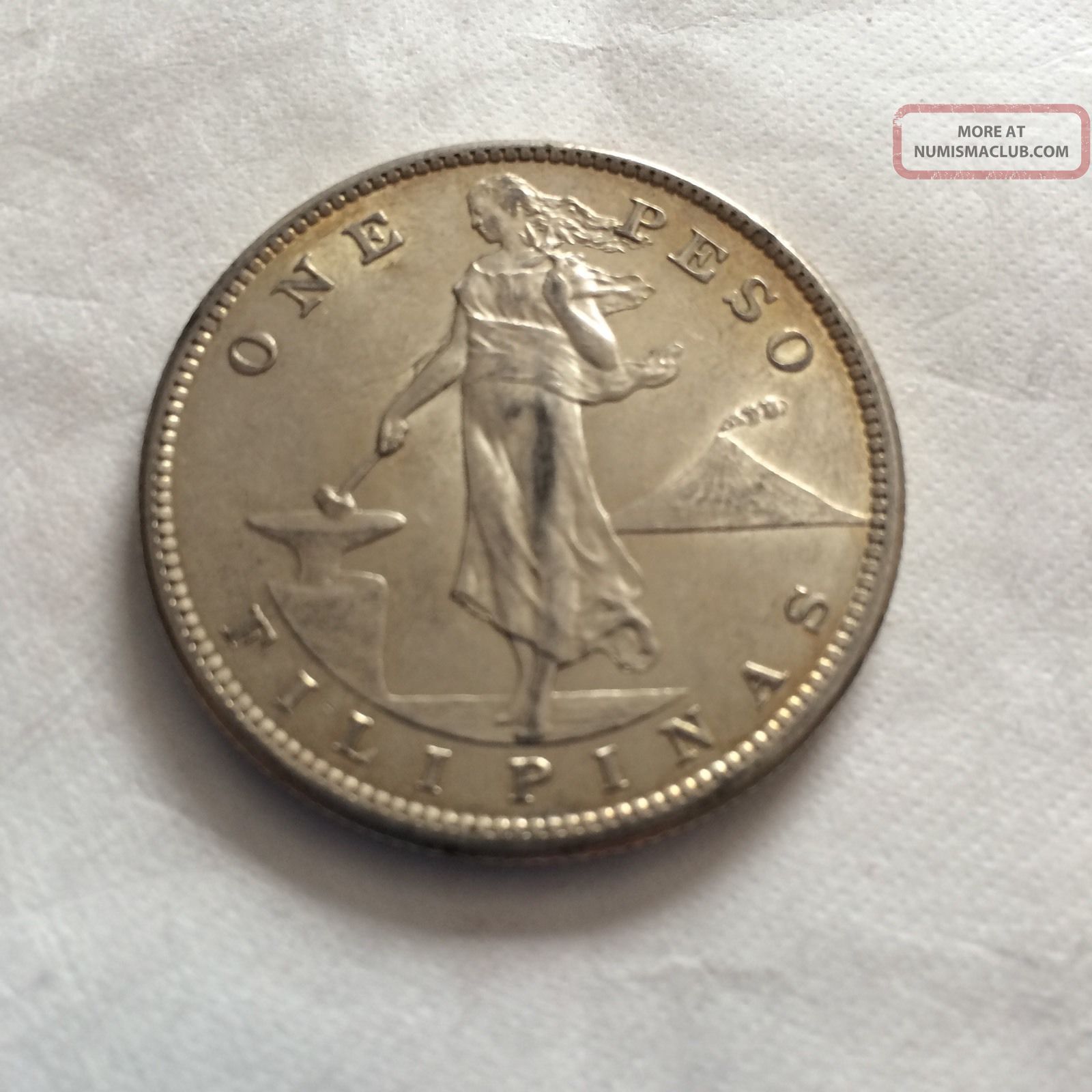 1907 S Philippine Peso Silver Coin