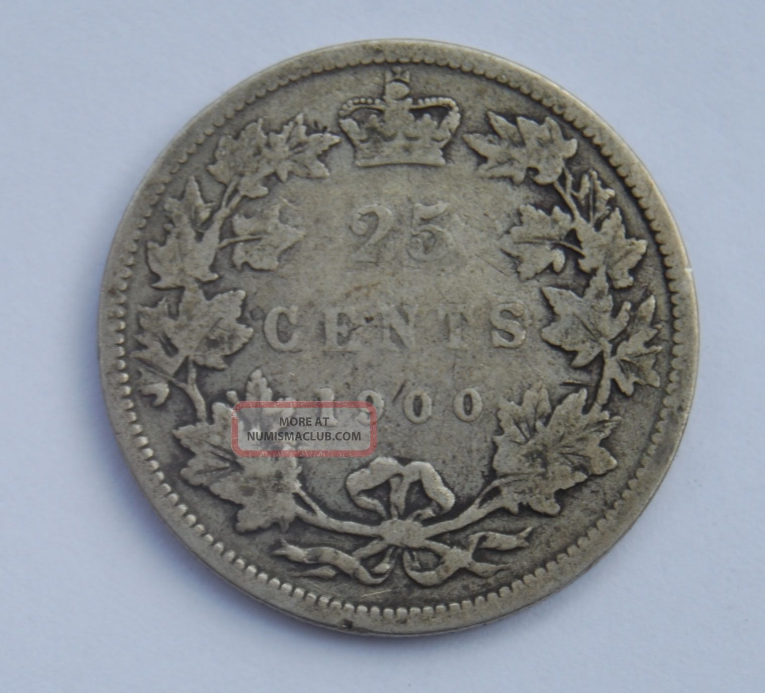 1900 Canada 25 Cents Coin Victoria Silver 