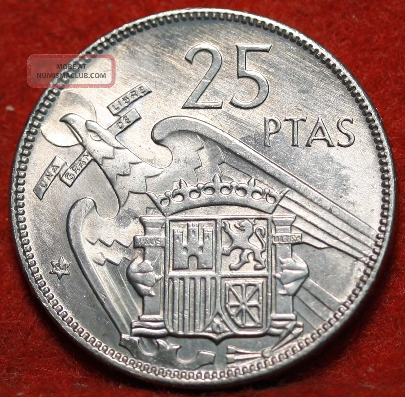 Circulated 1957 Spain 25 Pesetas Y119 Foreign Coin S h Circulated 1957 Spain 25 Pesetas Y119 Foreign Coin S h