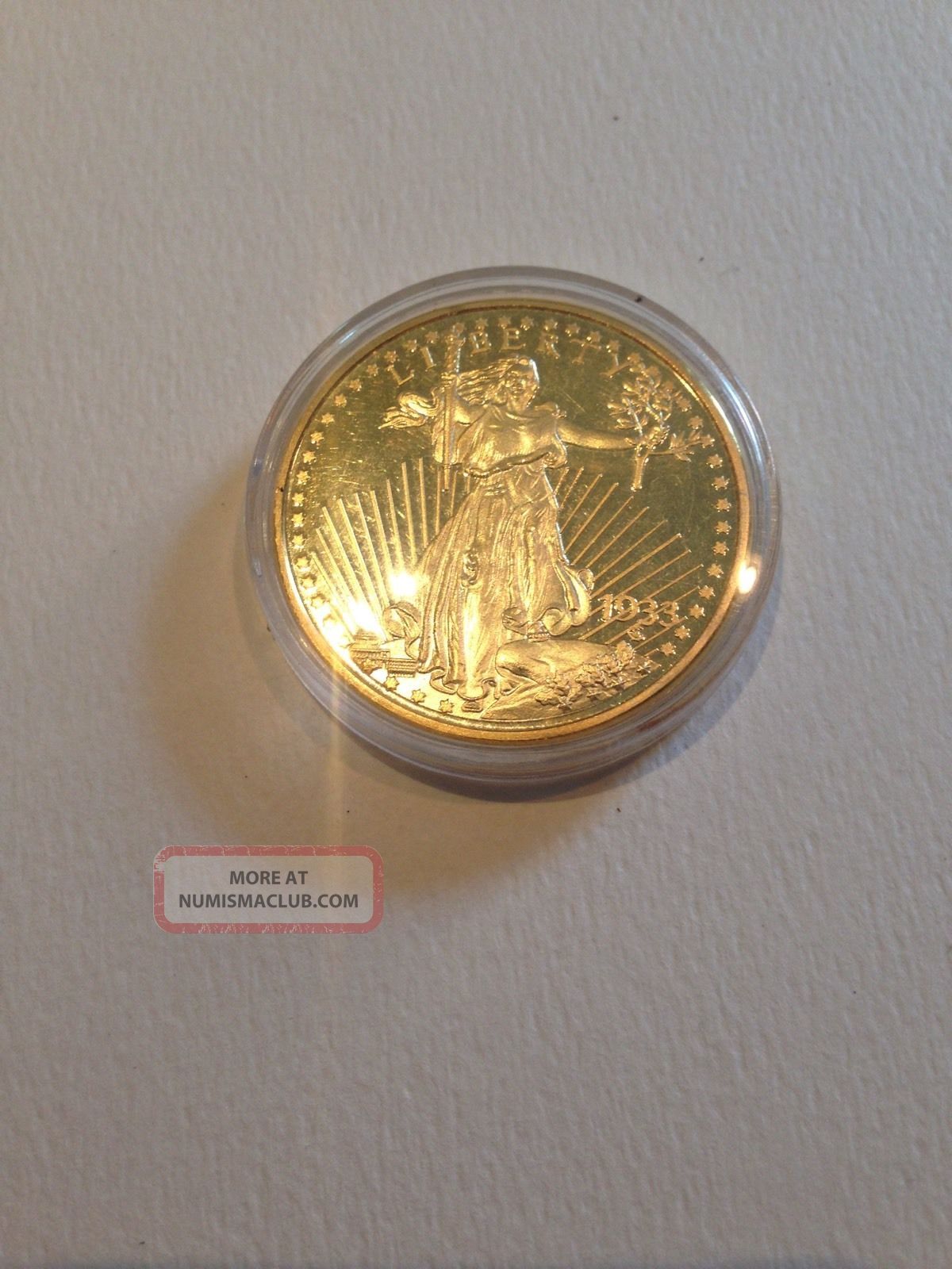 1933 Double Eagle Gold Large Replica Coin American 1933 Double Eagle Gold Large Replica Coin American