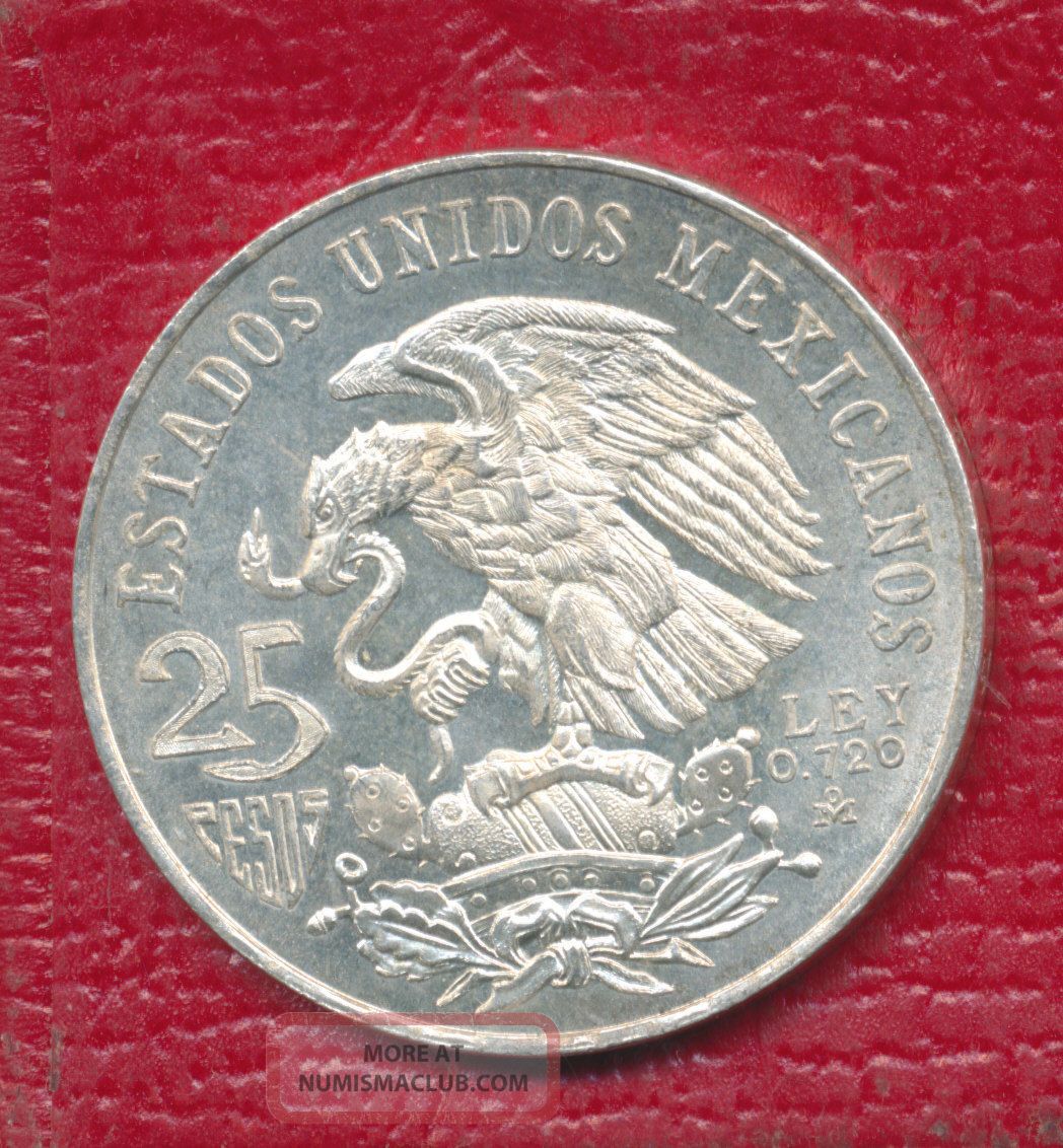 1968 Mexico Olympic Silver 25 Pesos. 720 Fine Silver Coin 1968 Mexico Olympic Silver 25 Pesos. 720 Fine Silver Coin