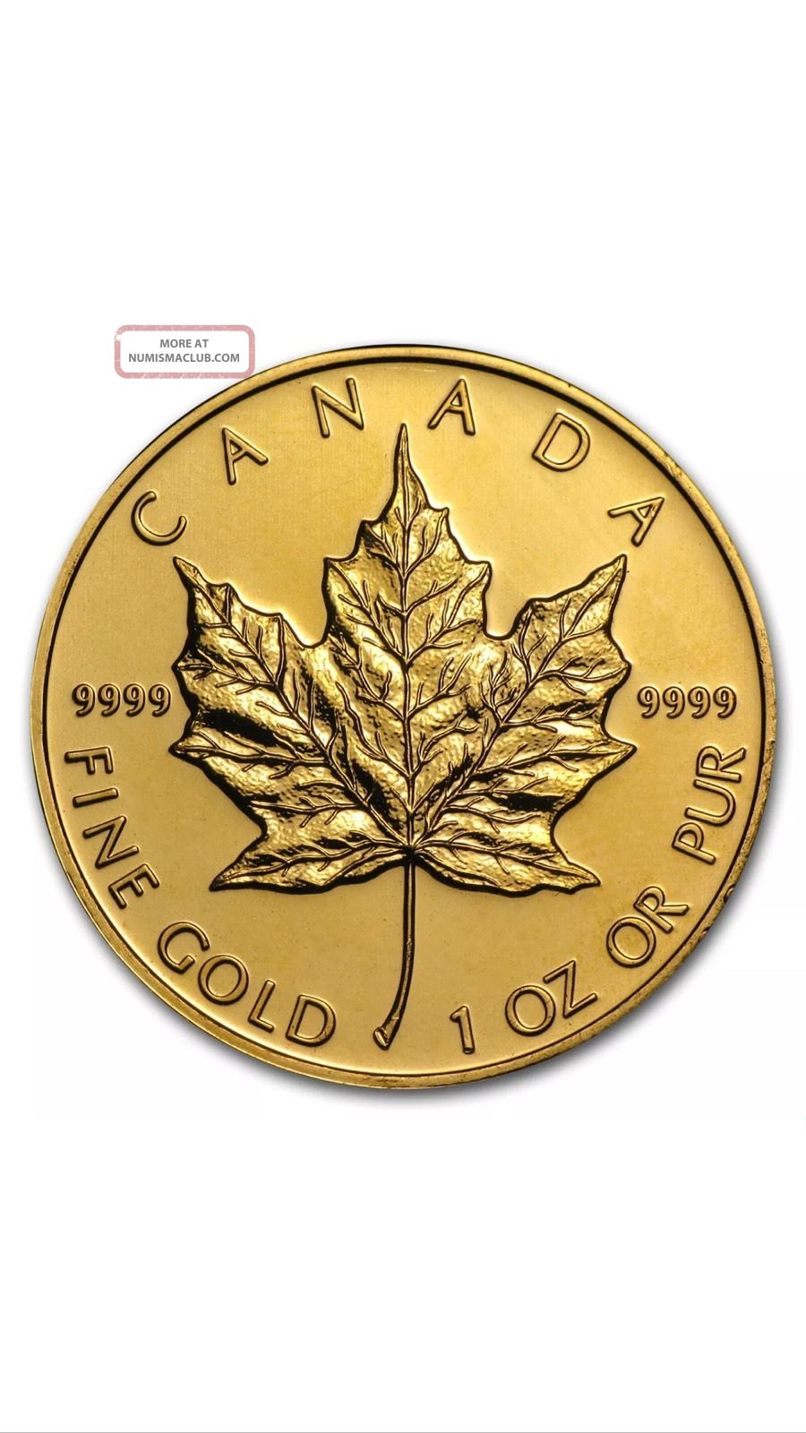 1 Oz Gold Canadian Maple Leaf Coin Random Year Coin Sku 9
