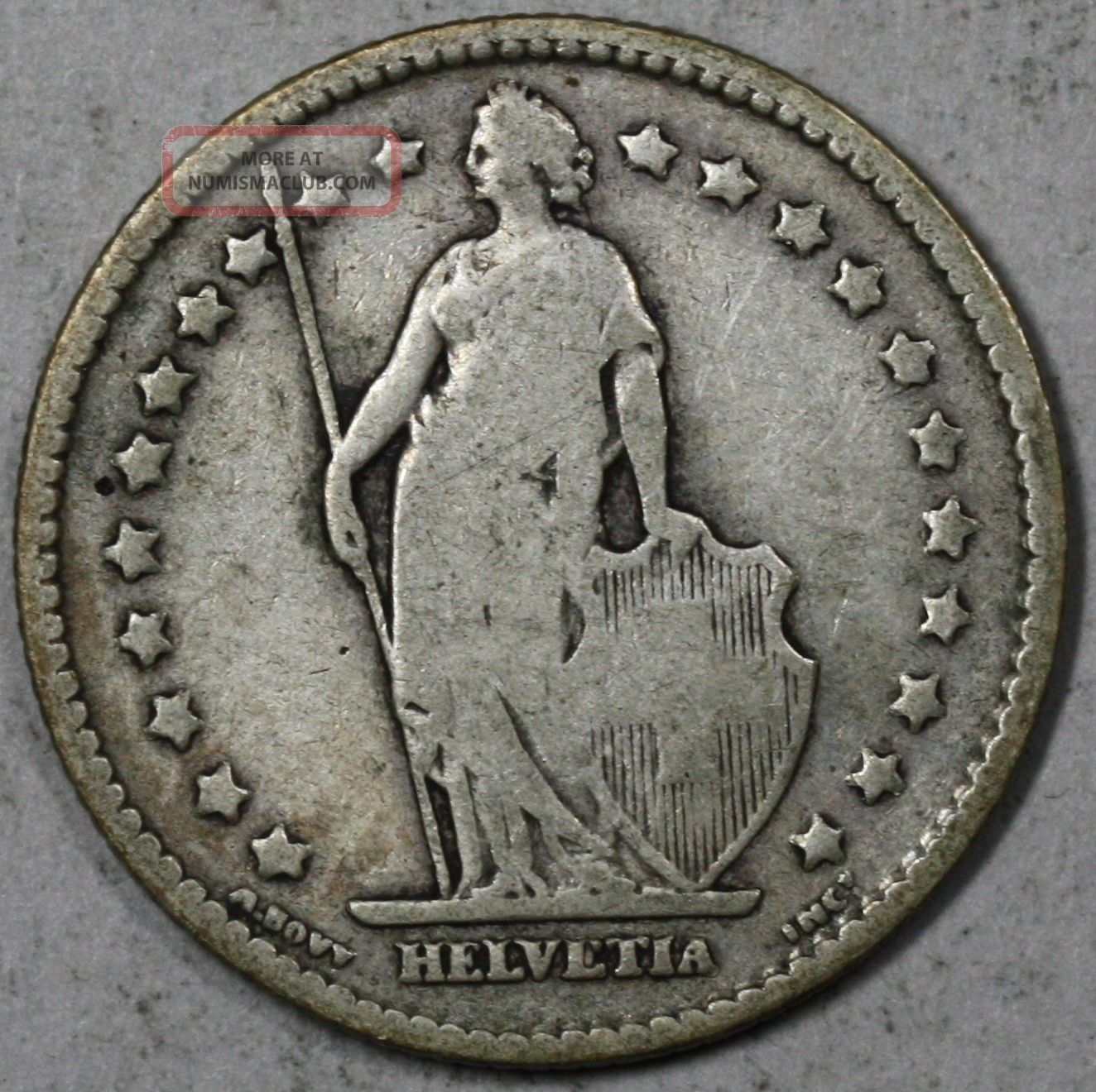1899 Switzerland Silver 1 Franc swiss Coin 