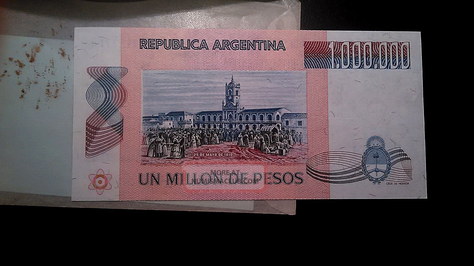Argentina One Million Peso Note Collectible argentina-one-million-peso-note-collectible