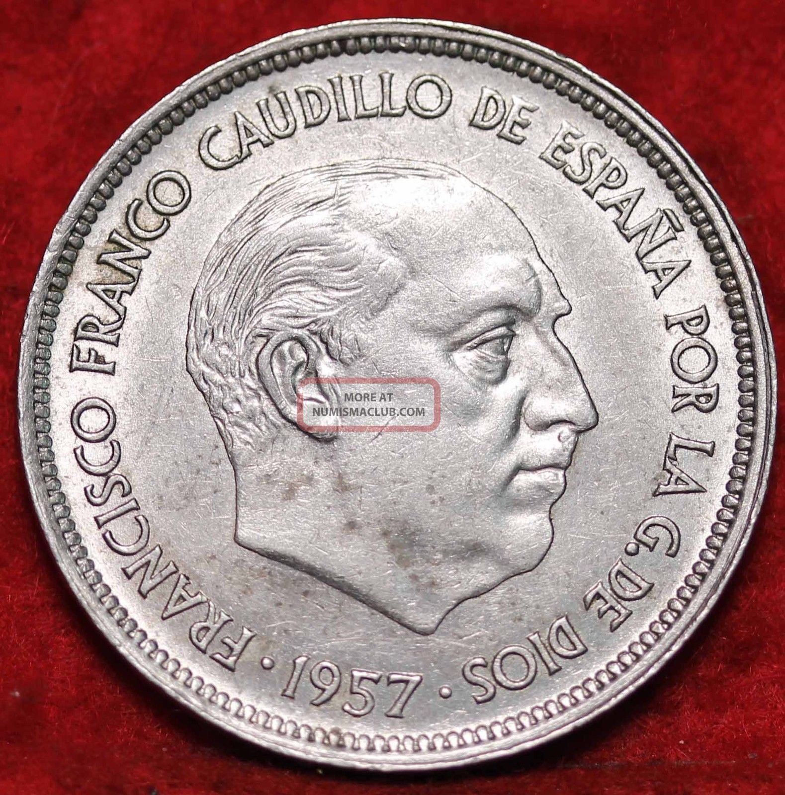 Uncirculated 1957 Spain 25 Pesetas Foreign Coin S h Uncirculated 1957 Spain 25 Pesetas Foreign Coin S h